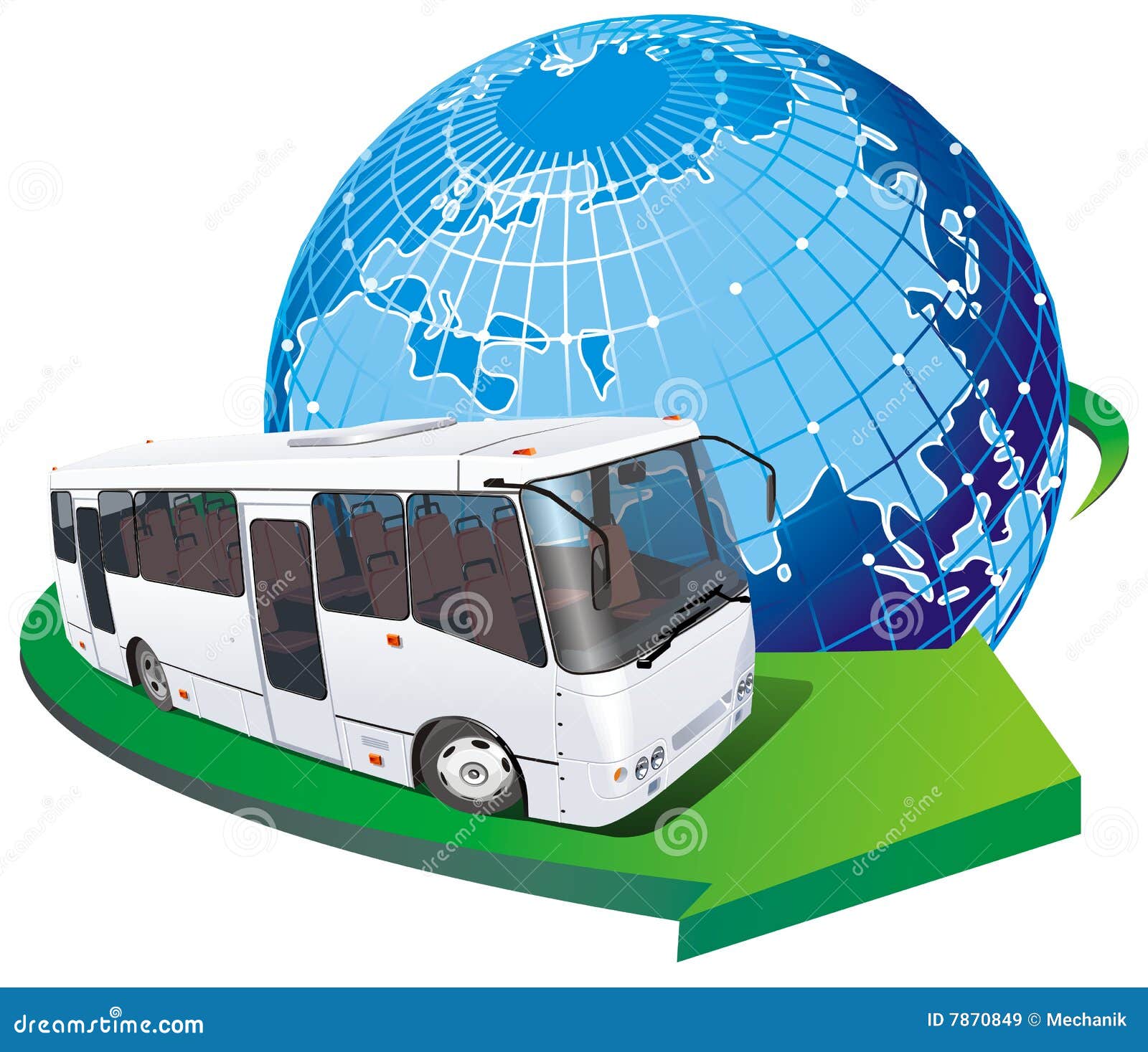 Vector Tourist Bus, Side View, Template Isolated On White Background ...