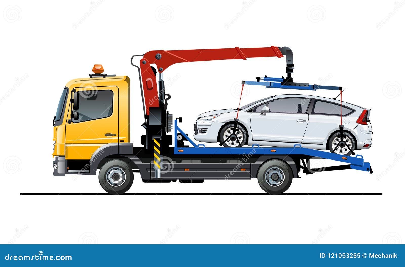 Vector Tow Truck Template Isolated on White Stock Vector - Illustration ...