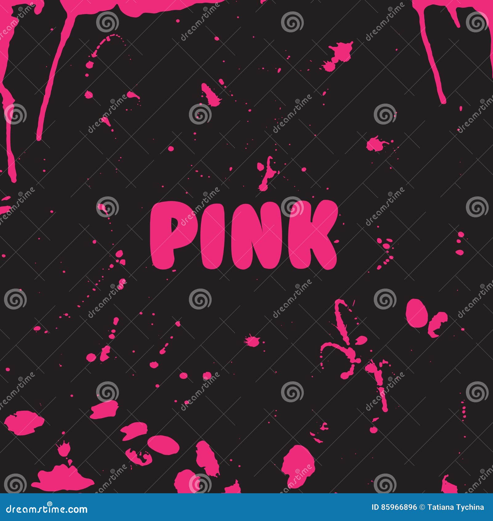 Vector Toxic Pink Droplets on Black Background Stock Vector ...