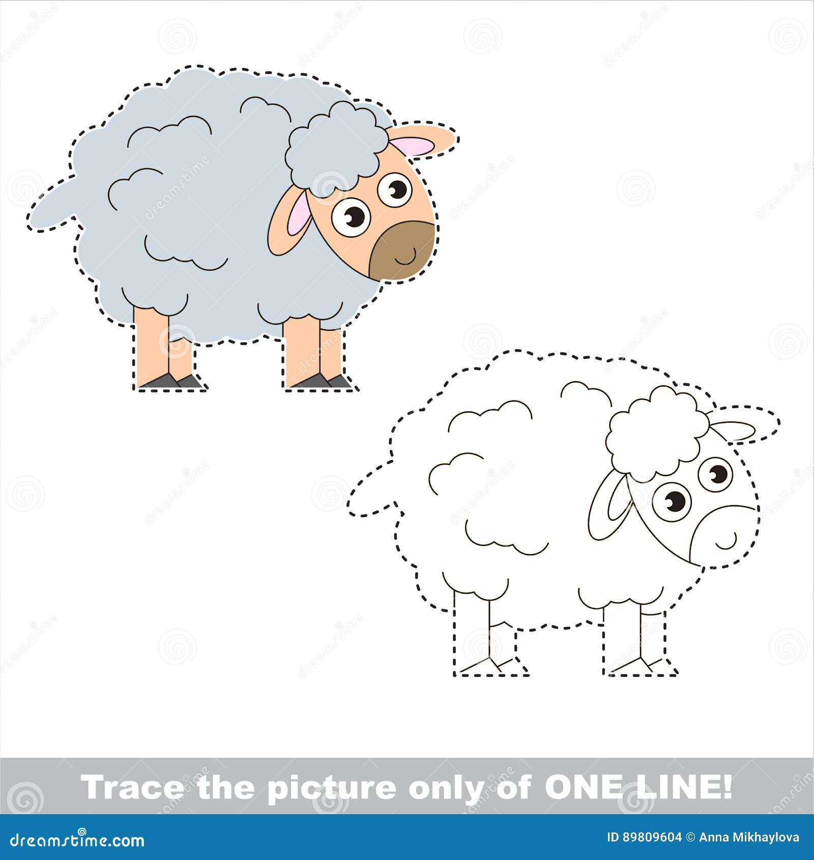 Vector Trace Educational Game for Preschool Kids. Stock Vector ...