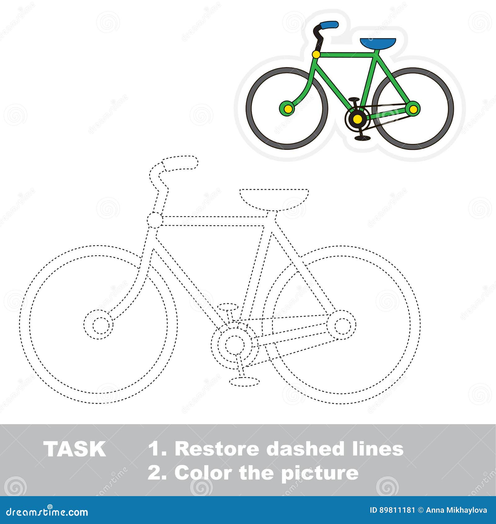 Vector Trace Educational Game for Preschool Kids. Stock Vector ...