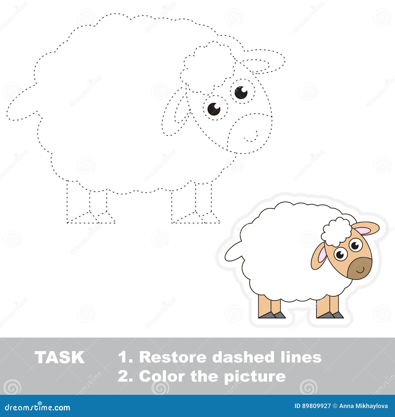 Vector Trace Educational Game for Preschool Kids. Stock Vector ...