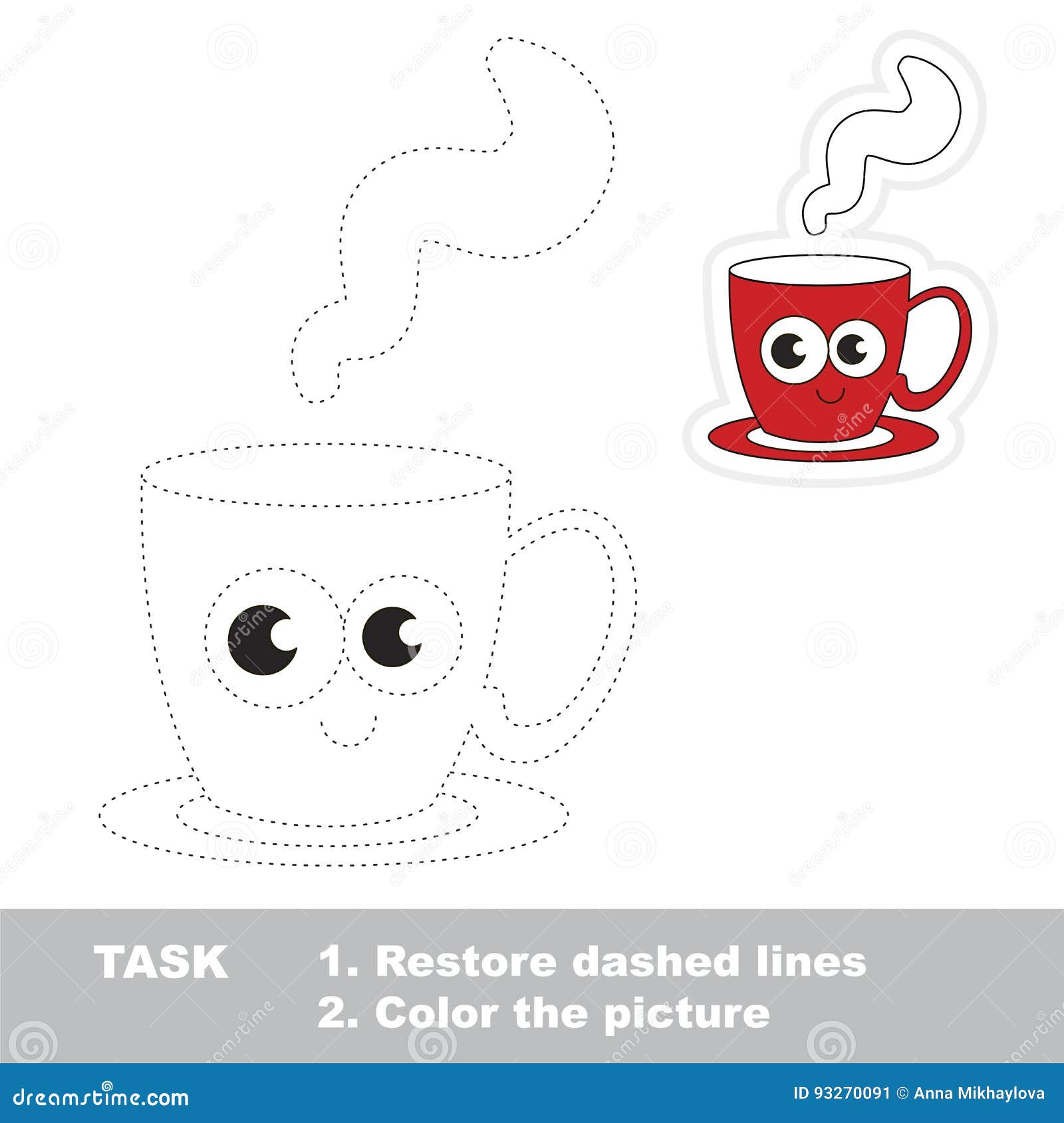 Vector Trace Educational Game for Preschool Kids. Stock Vector ...