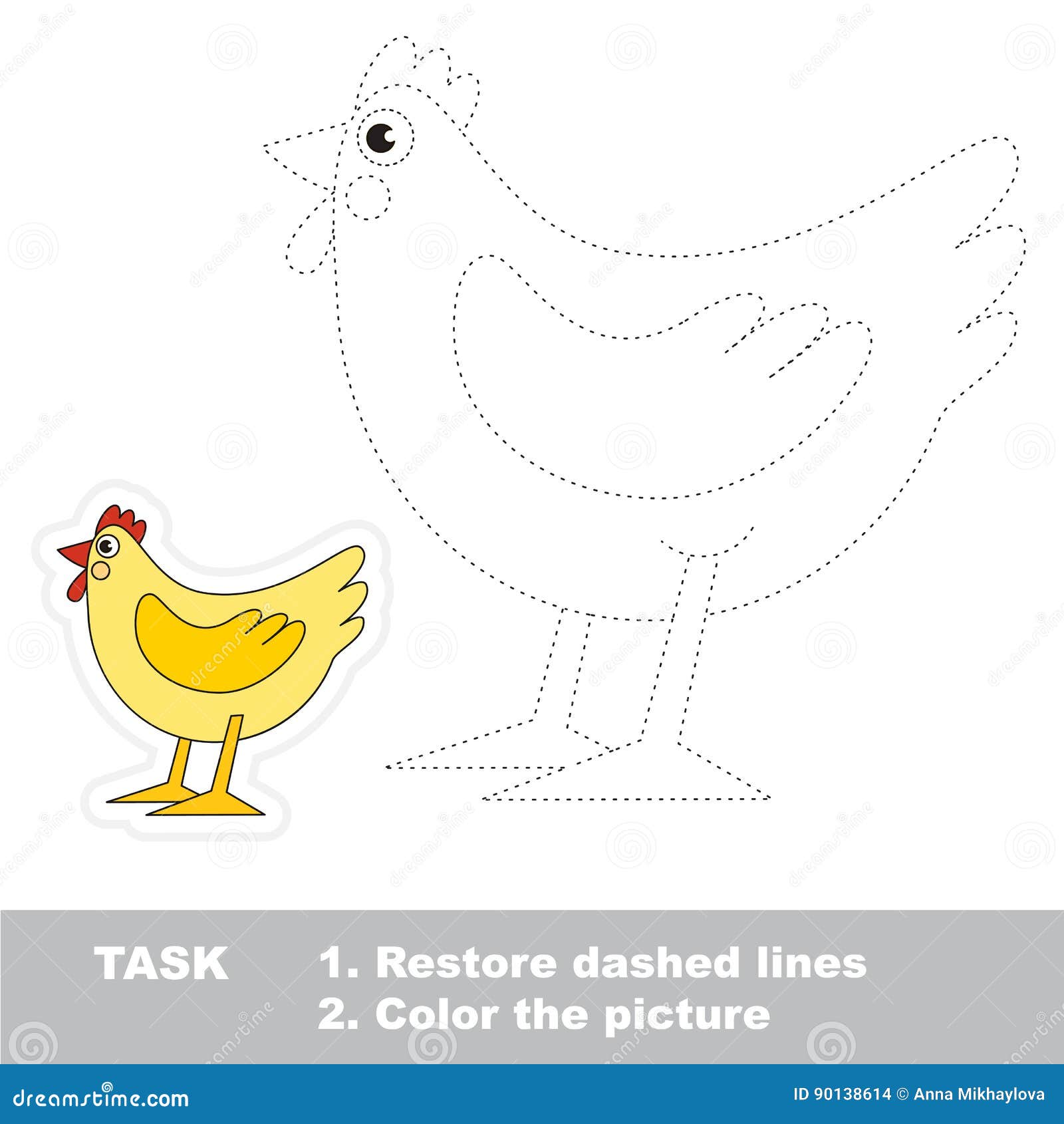 Vector Trace Educational Game for Preschool Kids. Stock Vector ...