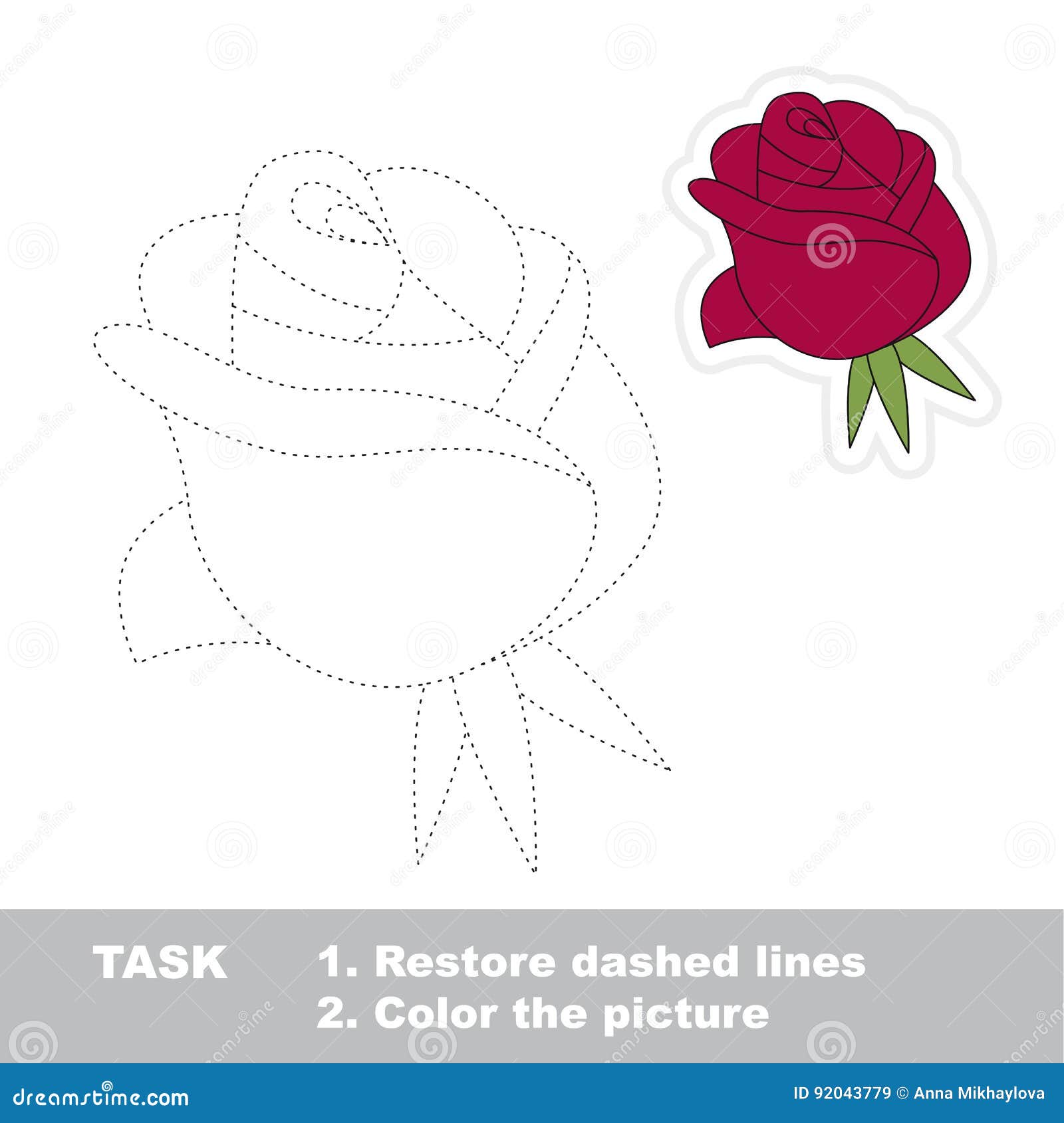 Vector Trace Educational Game for Preschool Kids. Stock Vector ...