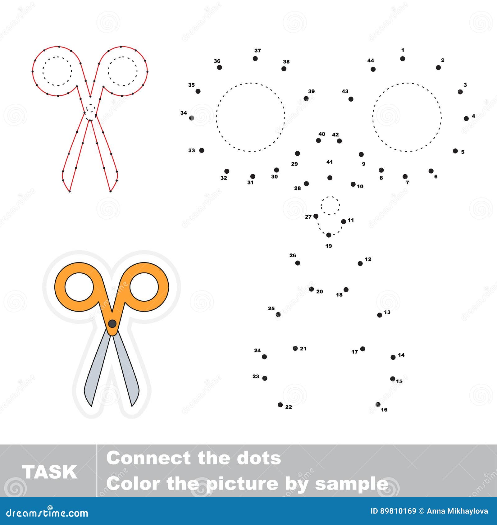 Vector Trace Educational Game for Preschool Kids. Stock Vector ...