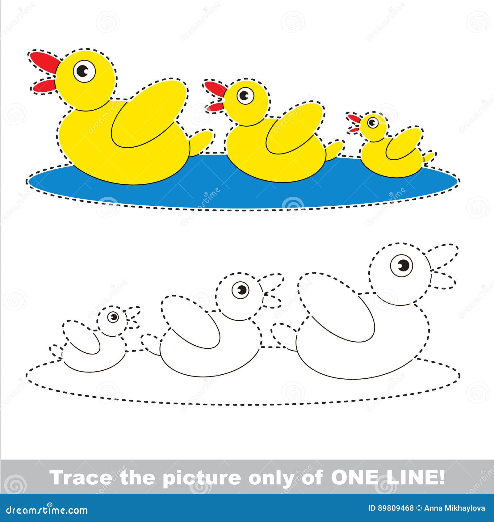 Vector Trace Educational Game for Preschool Kids. Stock Vector ...