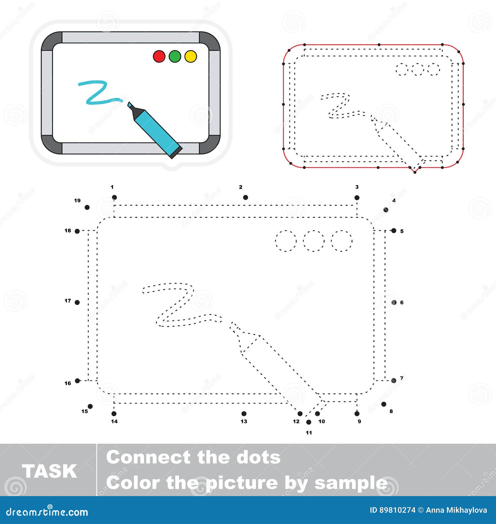Vector Trace Educational Game for Preschool Kids. Stock Vector ...