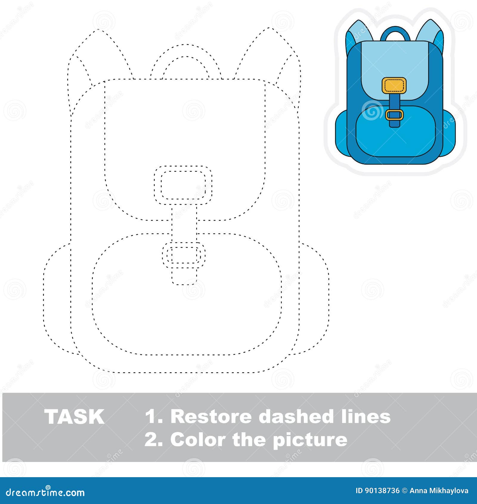 Vector Trace Educational Tracing Game for Preschool Kids. Stock Vector ...