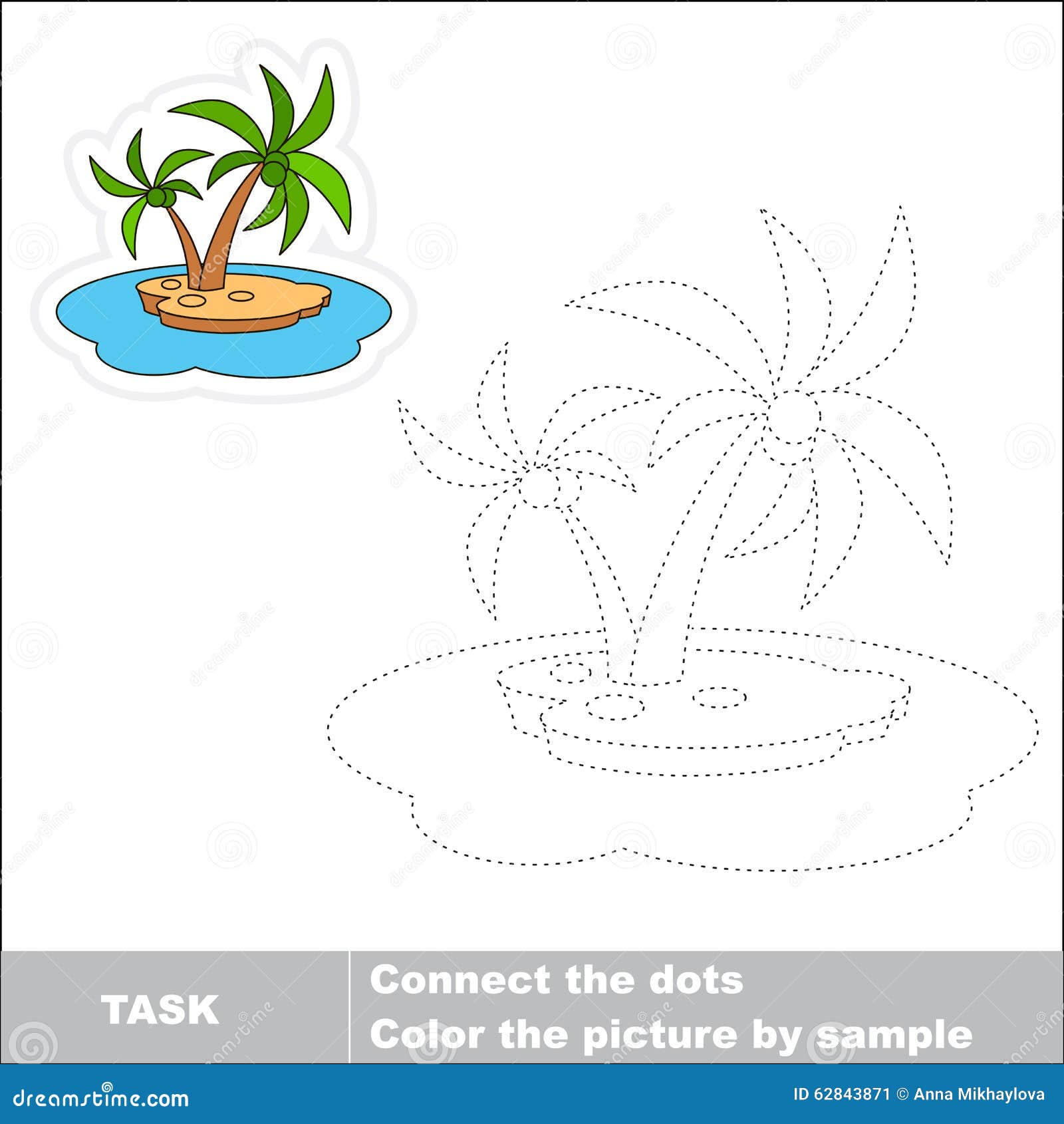 Vector Trace Game. Island To Be Traced. Stock Vector - Illustration of ...
