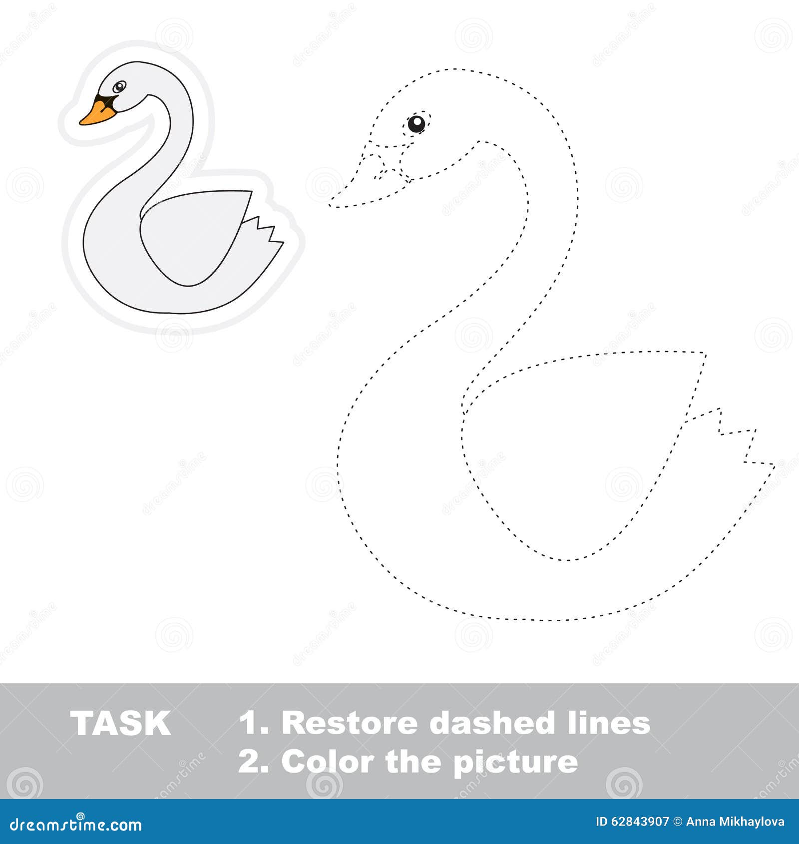 Vector Trace Game. Swan To Be Traced. Stock Vector - Illustration of ...