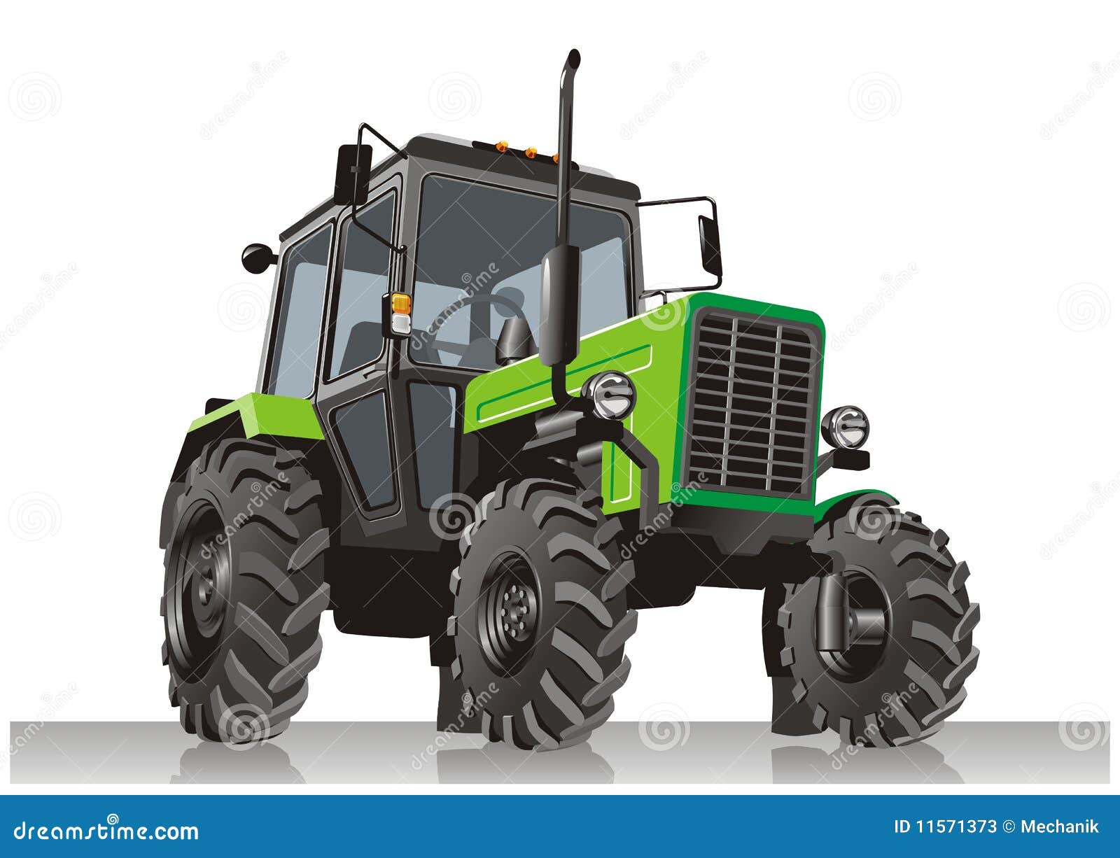 Vector tractor stock vector. Illustration of engine, front - 11571373