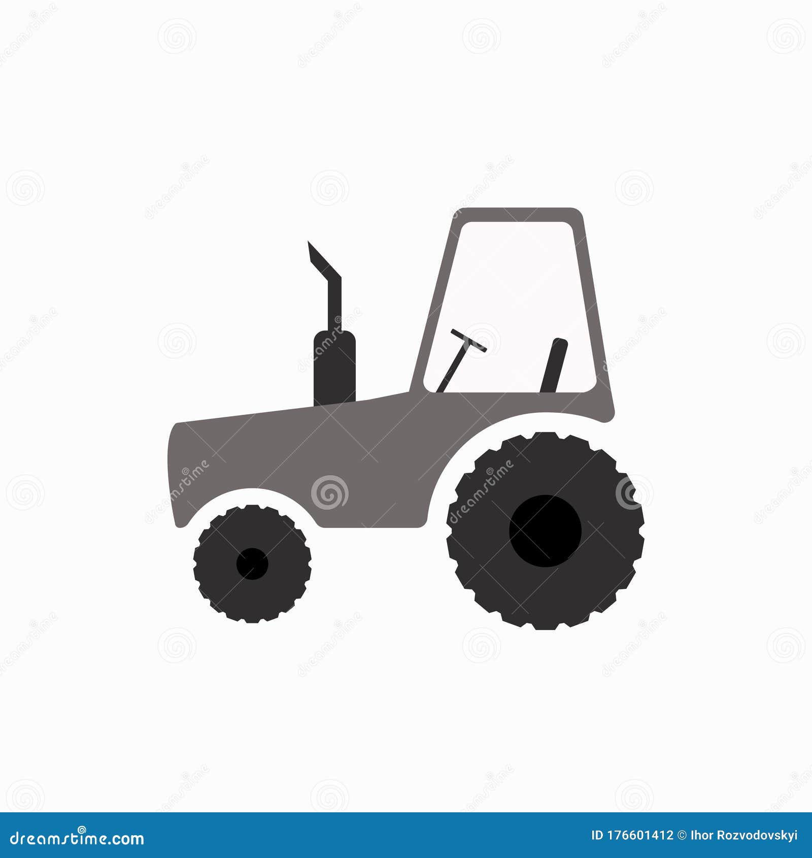 Vector Tractor Icon On White Background Stock Illustration ...