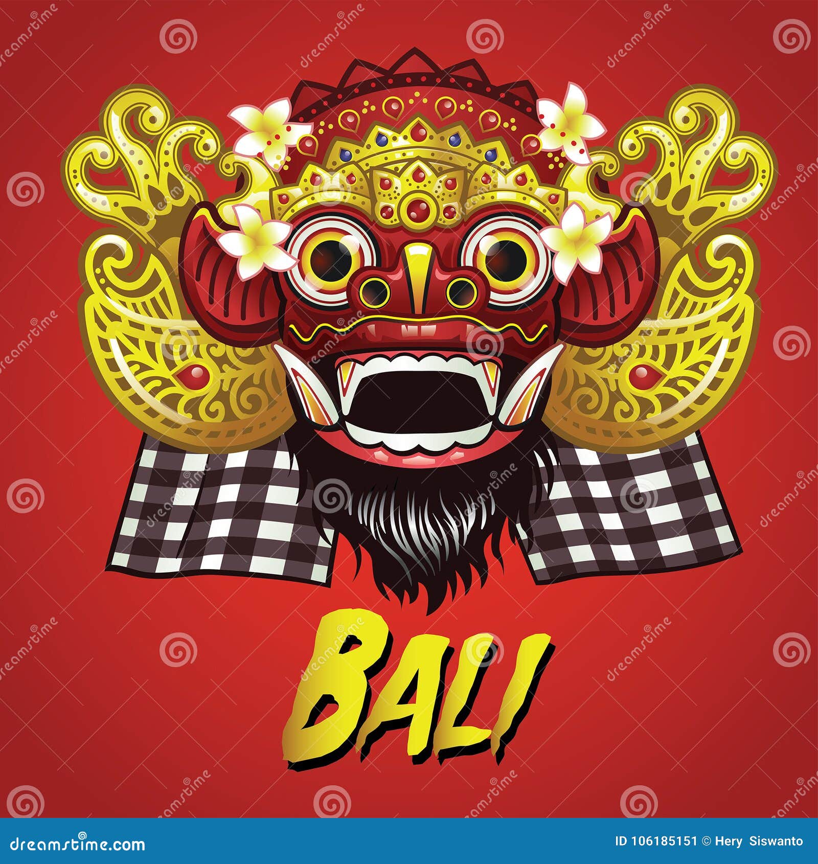 Balinese Barong Culture Bali Vector Illustration | CartoonDealer.com ...