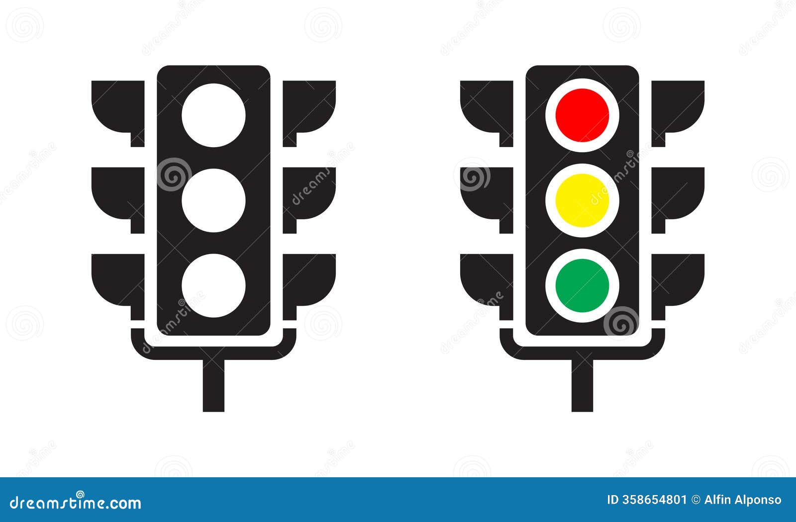Vector Traffic Light Icon Silhouette Stock Illustration - Illustration ...