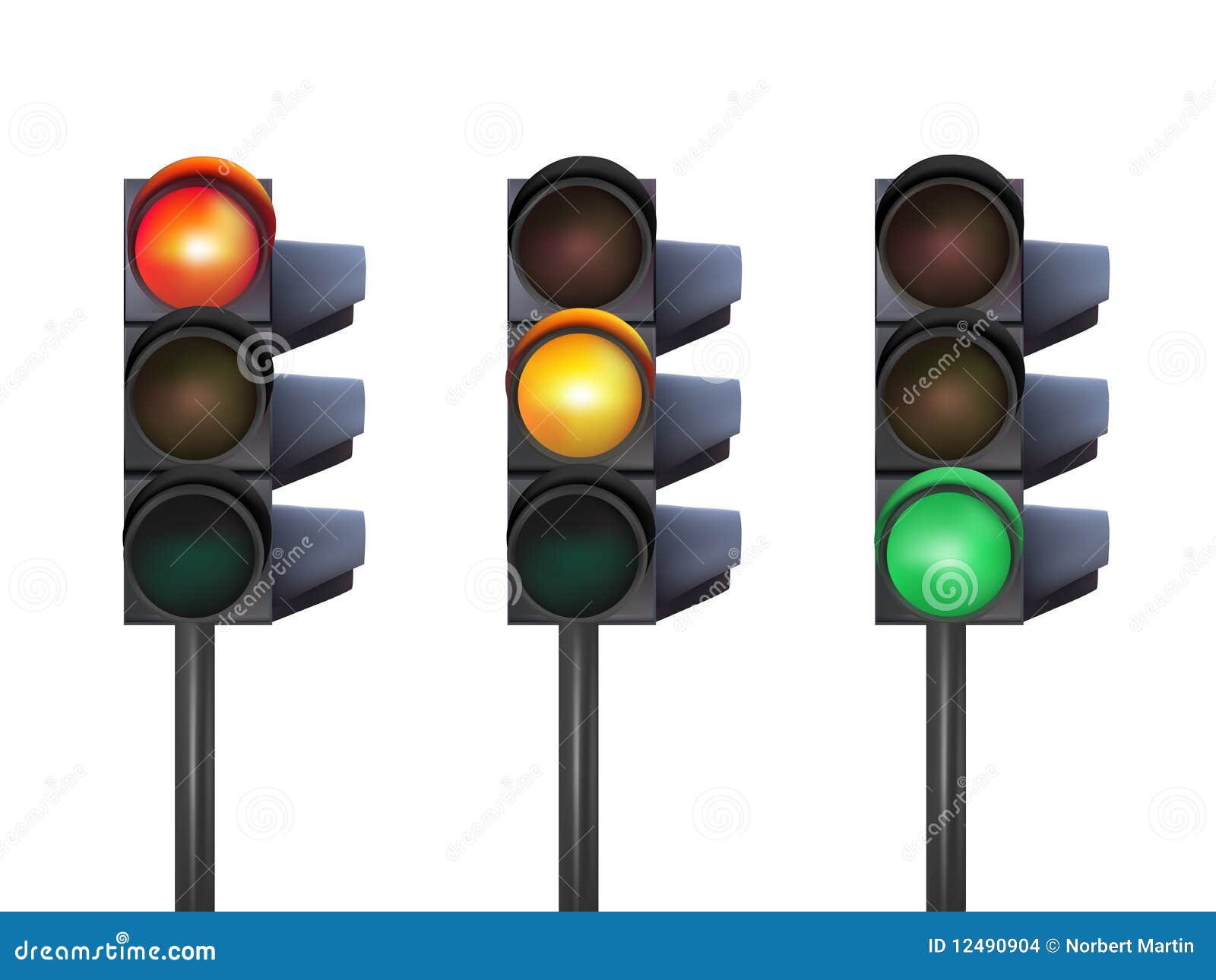 Vector traffic lights stock vector. Illustration of sign - 12490904