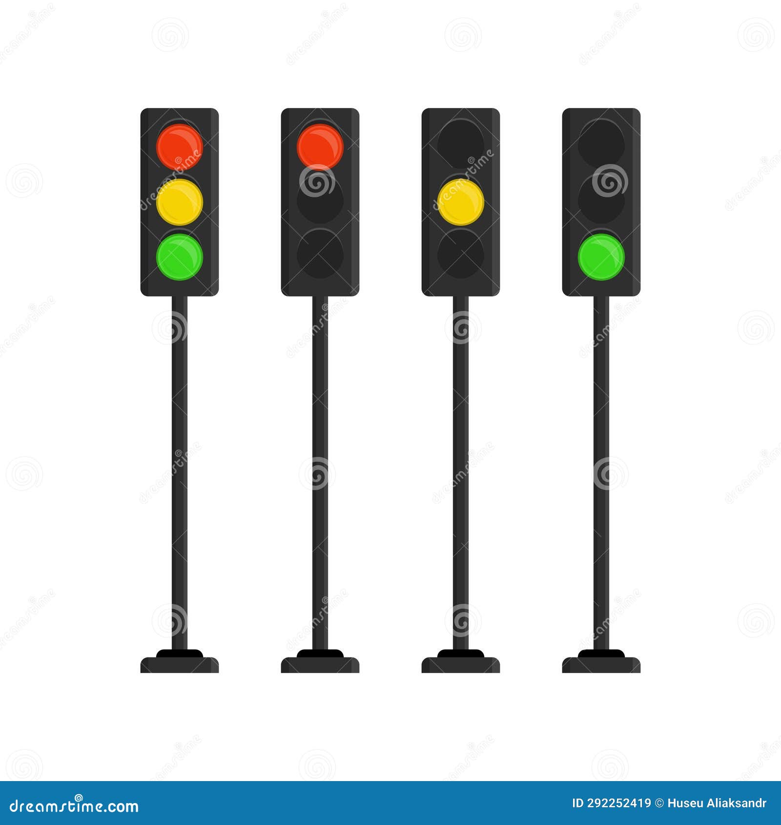 Vector traffic lights. stock vector. Illustration of black - 292252419