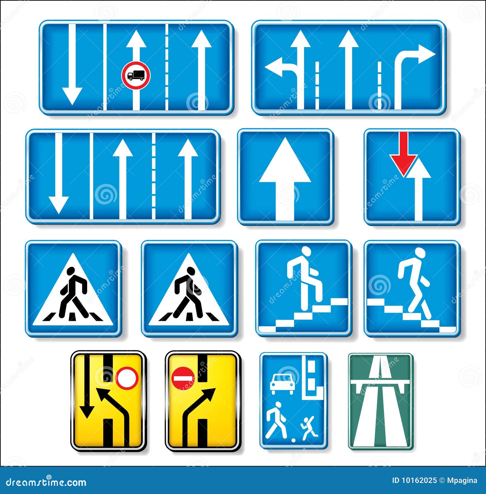 Vector Traffic Signs Collection Stock Vector - Illustration of driveway ...