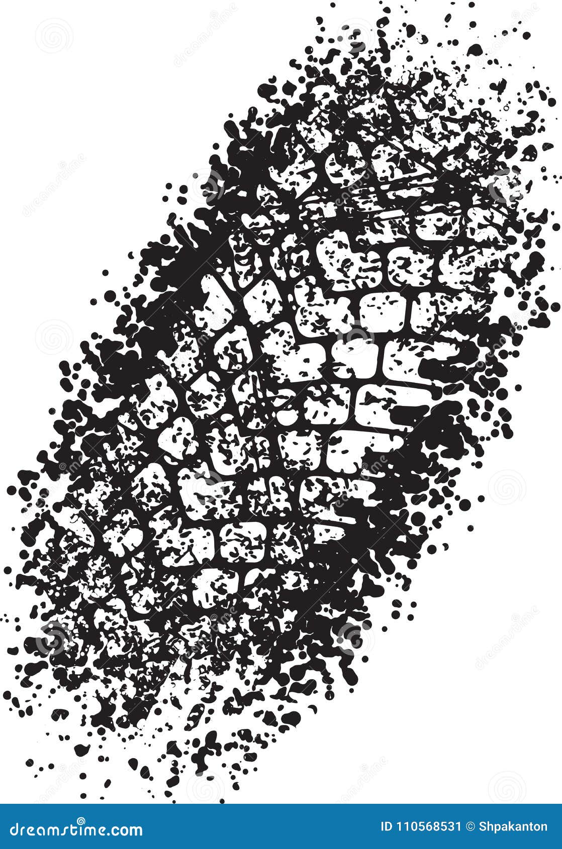 Vector Trail Design Trace of the Tyre in Grunge Style Stock Vector ...