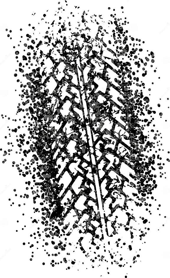 Vector Trail Design Trace of the Tyre in Grunge Style Stock Vector ...
