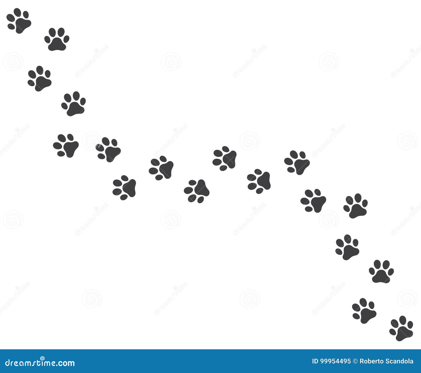 Vector Trail of Dog Footprints Stock Vector - Illustration of hiking ...