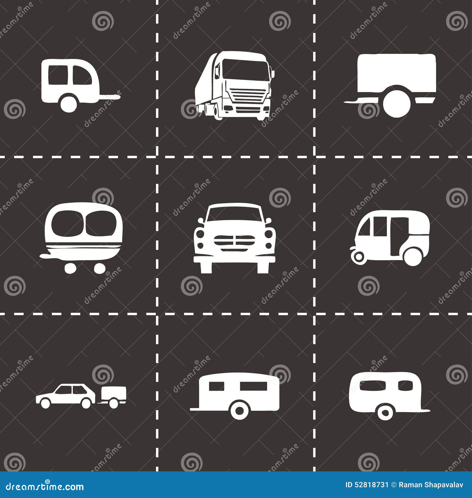 Vector Trailer Icon Set | CartoonDealer.com #62767540