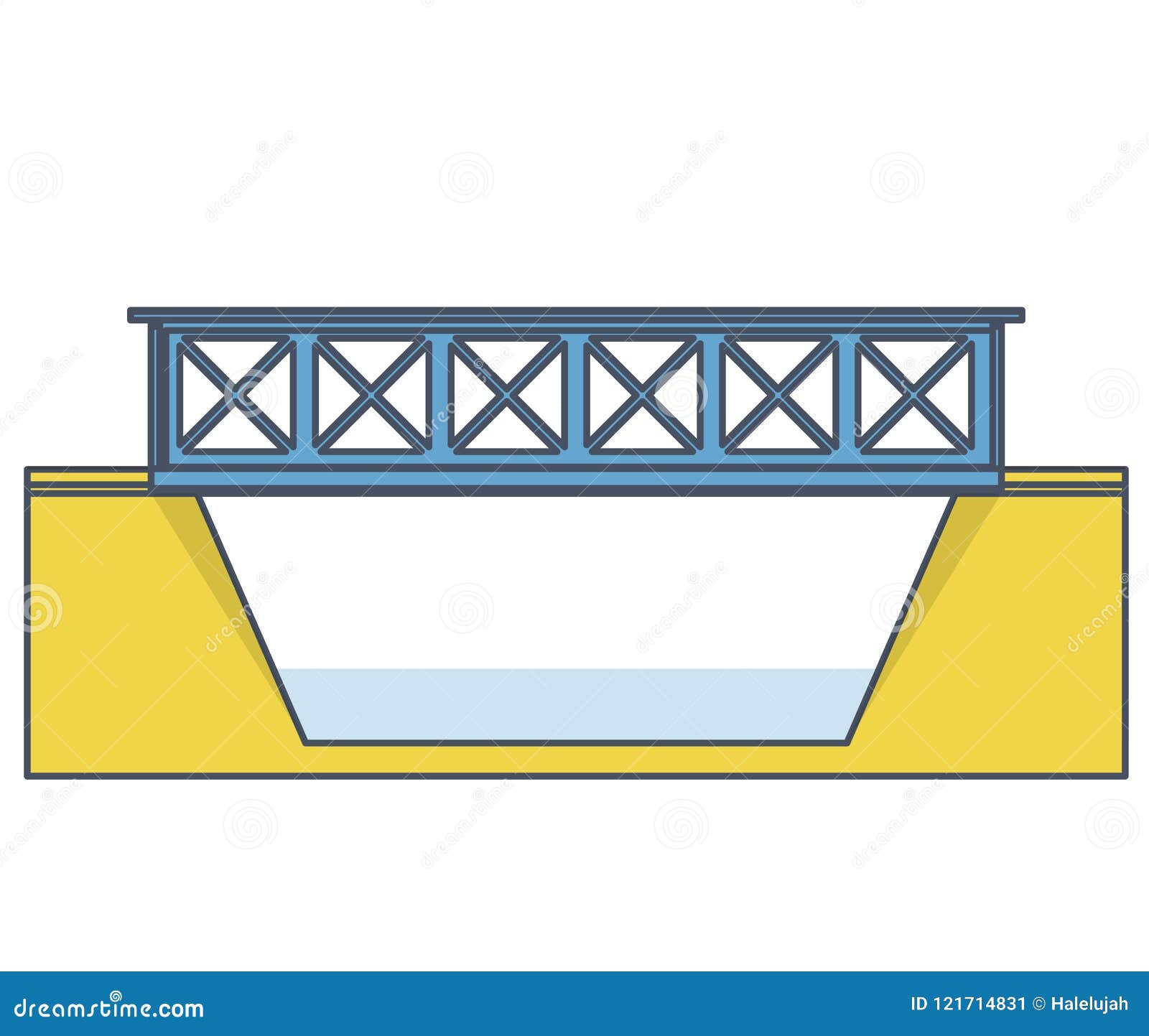 Vector Train Bridge, 2d Side View, Isolated on White Background Stock ...