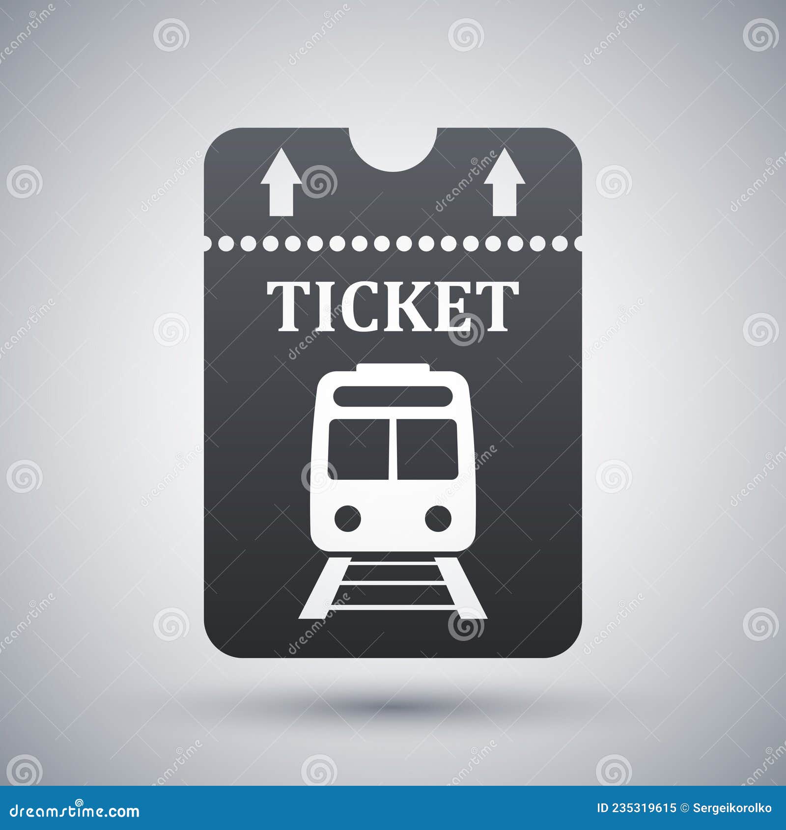 Vector train ticket icon stock vector. Illustration of card - 235319615