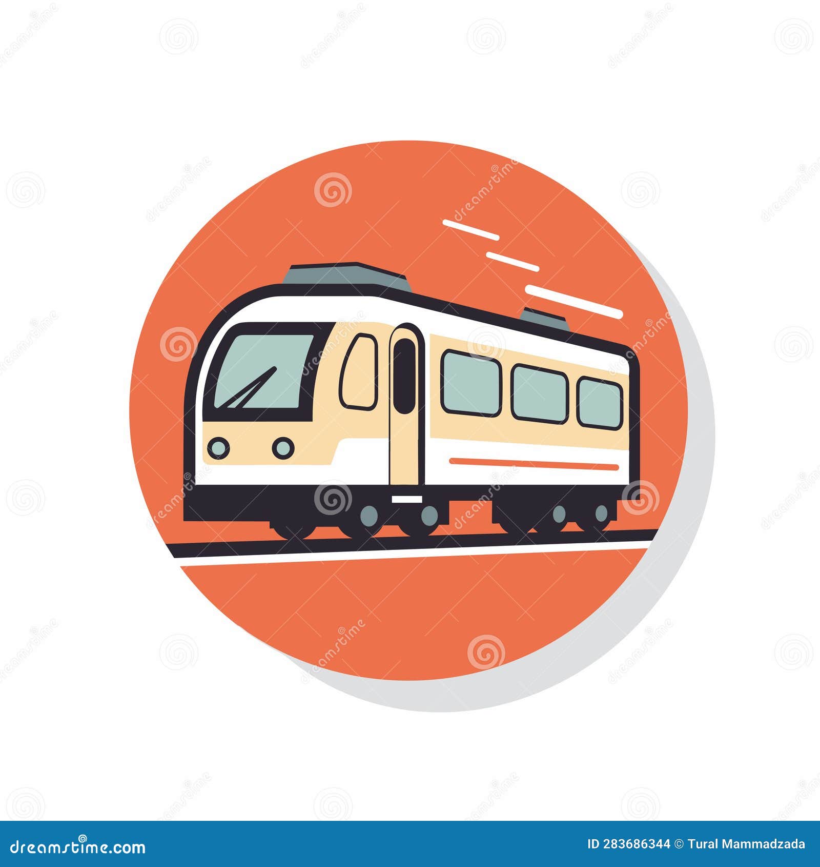 Vector of a Train Traveling in a Circular Track Stock Vector ...