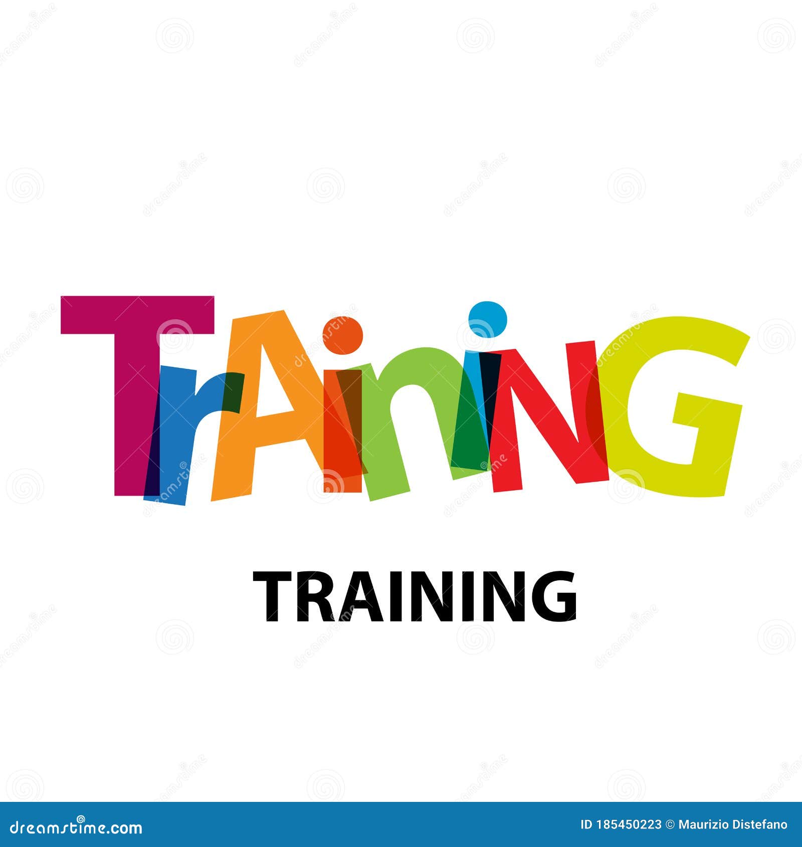 Vector Training.Broken Colorful Text and Word Stock Vector ...