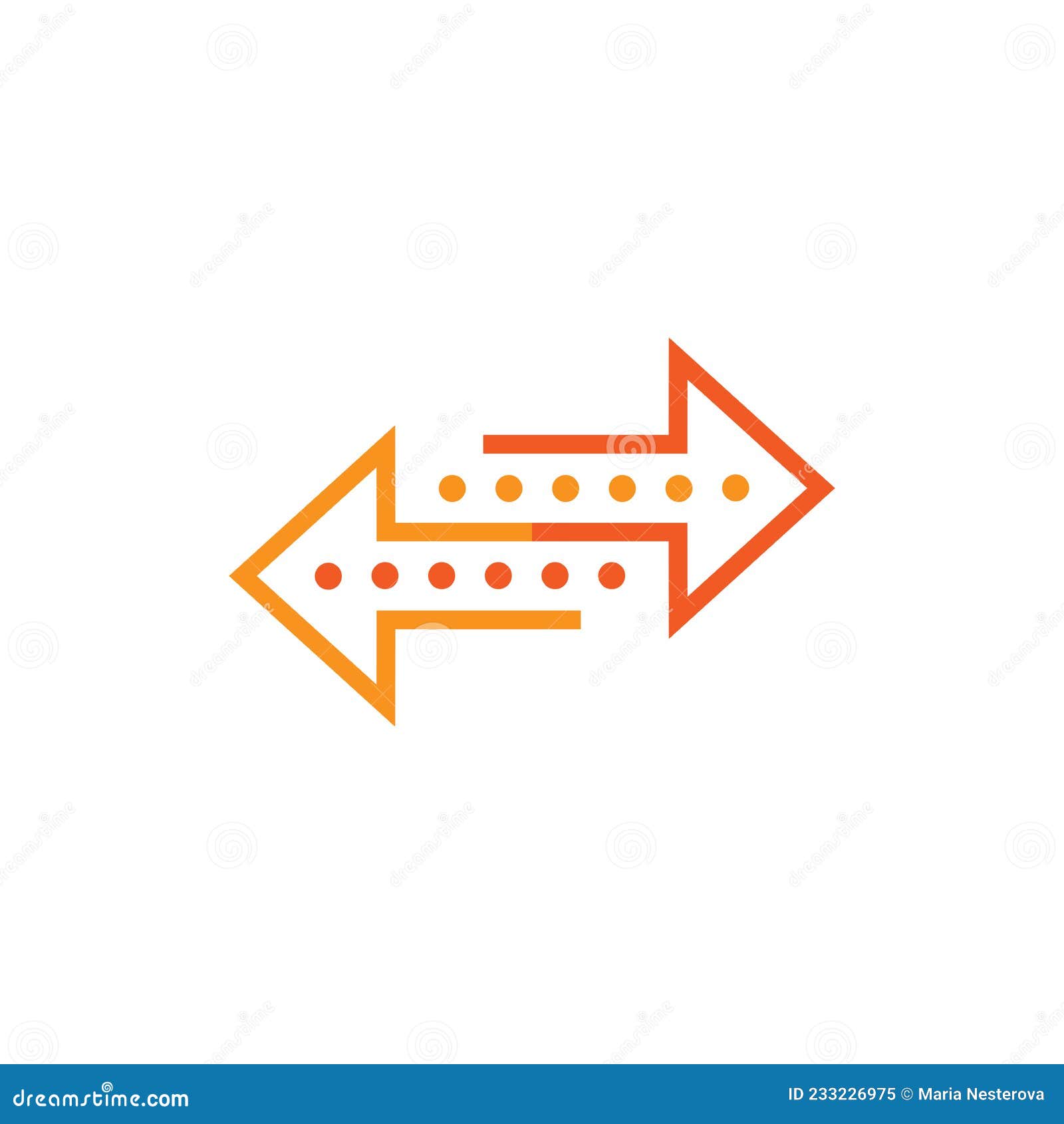 Vector Transfer, on the Way Icon. Two Opposite Horizontal Arrows ...