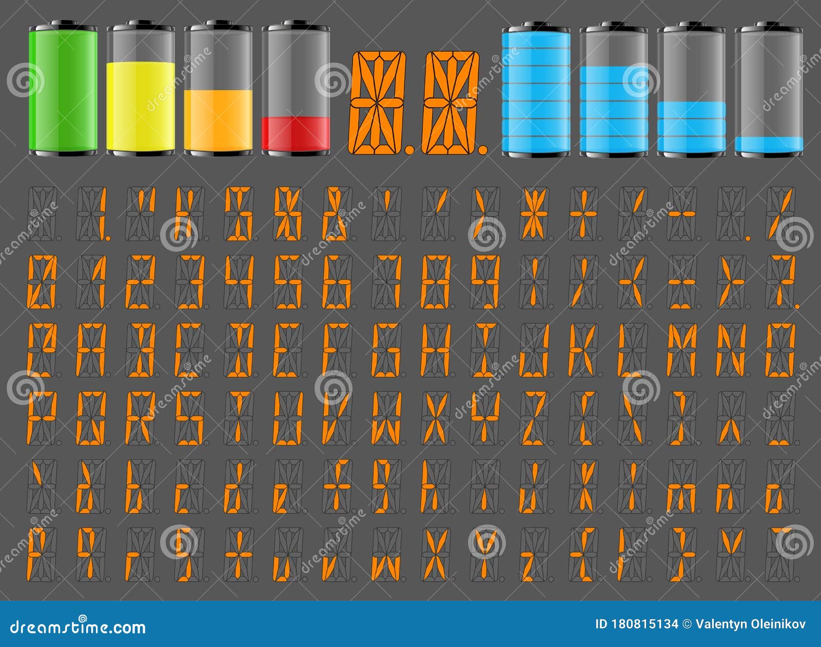 Vector Transparent Battery Indicator and 16 Segment Indicator Stock ...