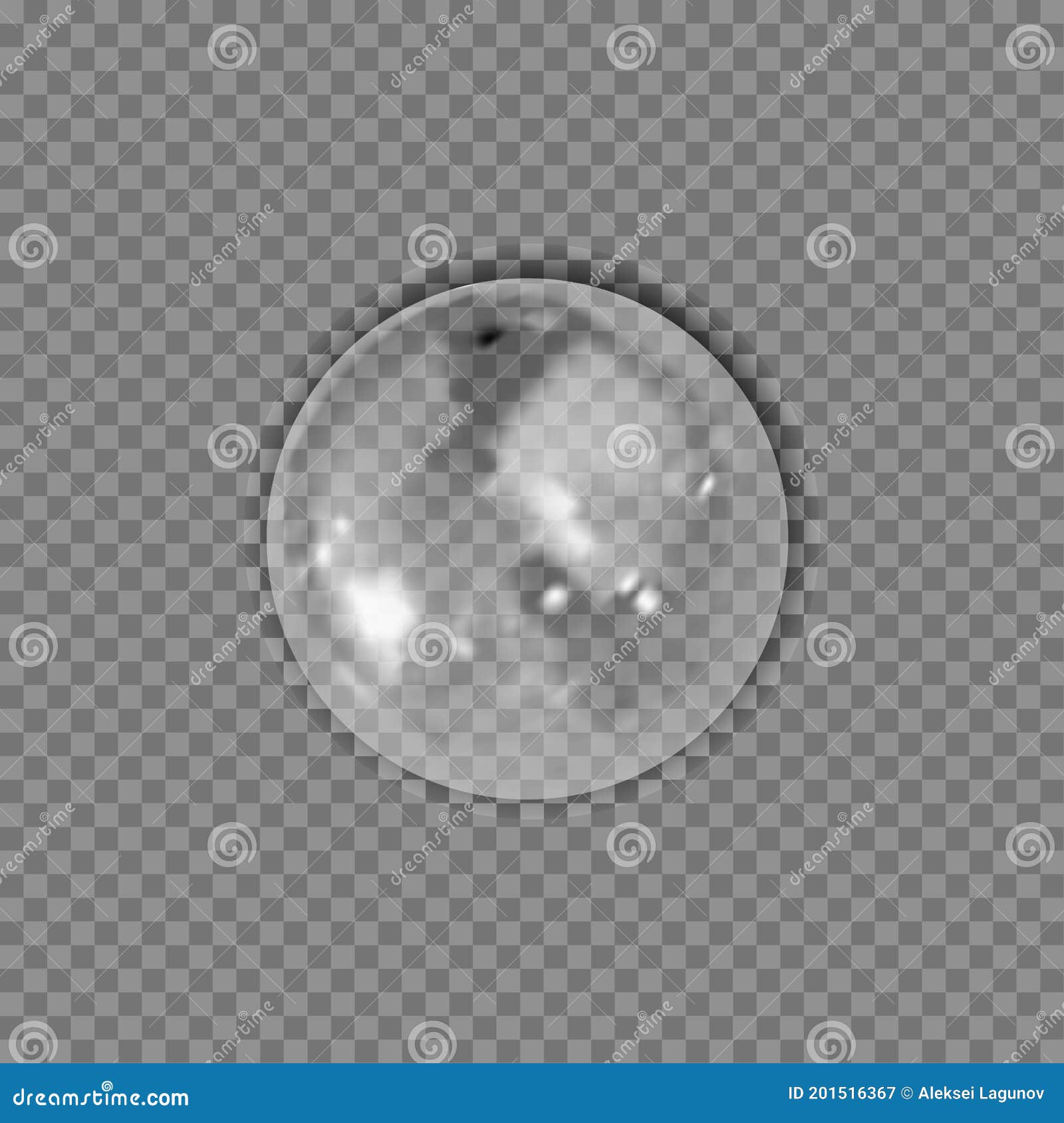 Vector Transparent Circle Shape Droplet, Isolated Object, 3D ...