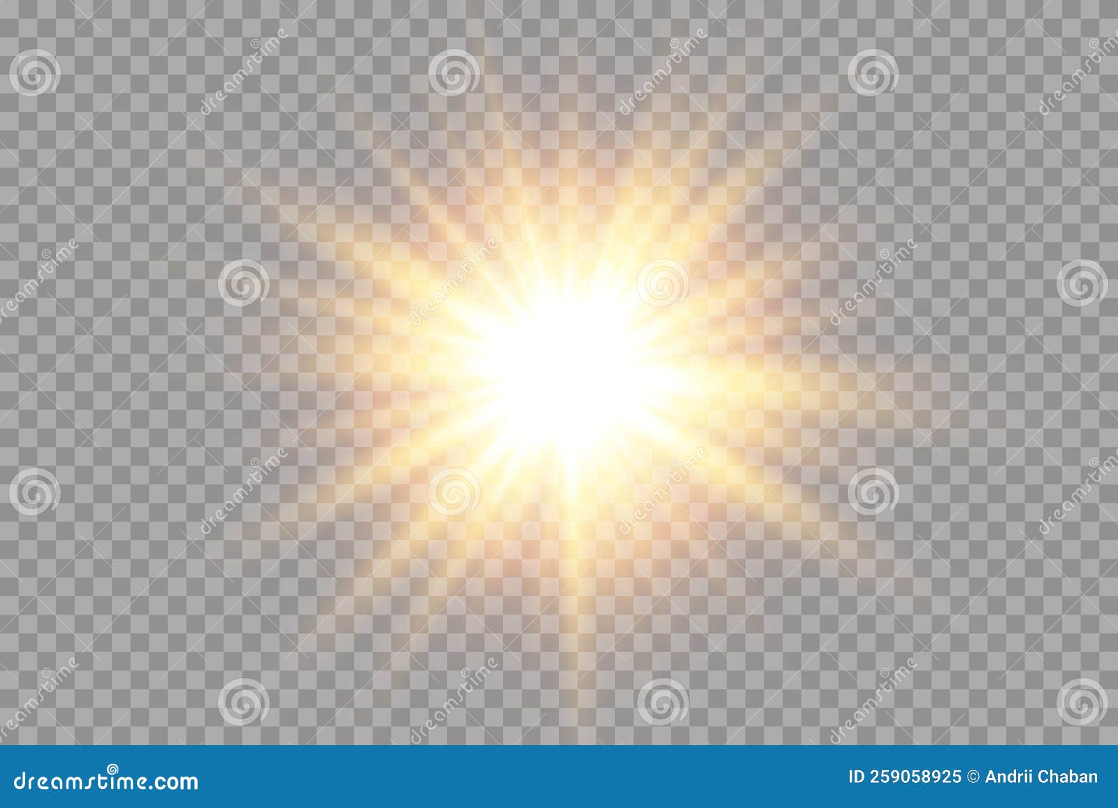 Vector Transparent Golden Sunlight Special Lens Flare Light Effect. Sun ...