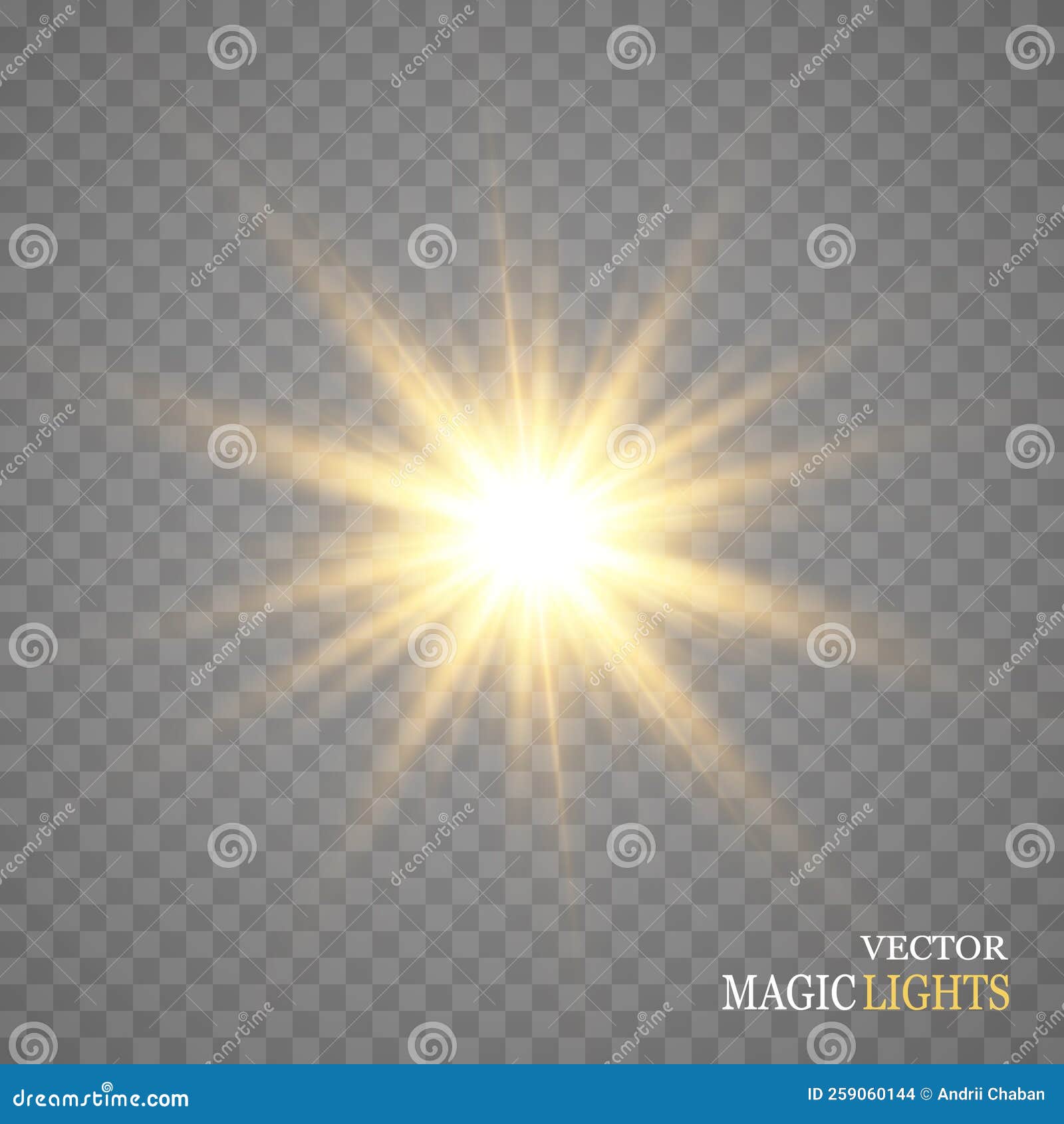 Vector Transparent Golden Sunlight Special Lens Flare Light Effect. Sun ...