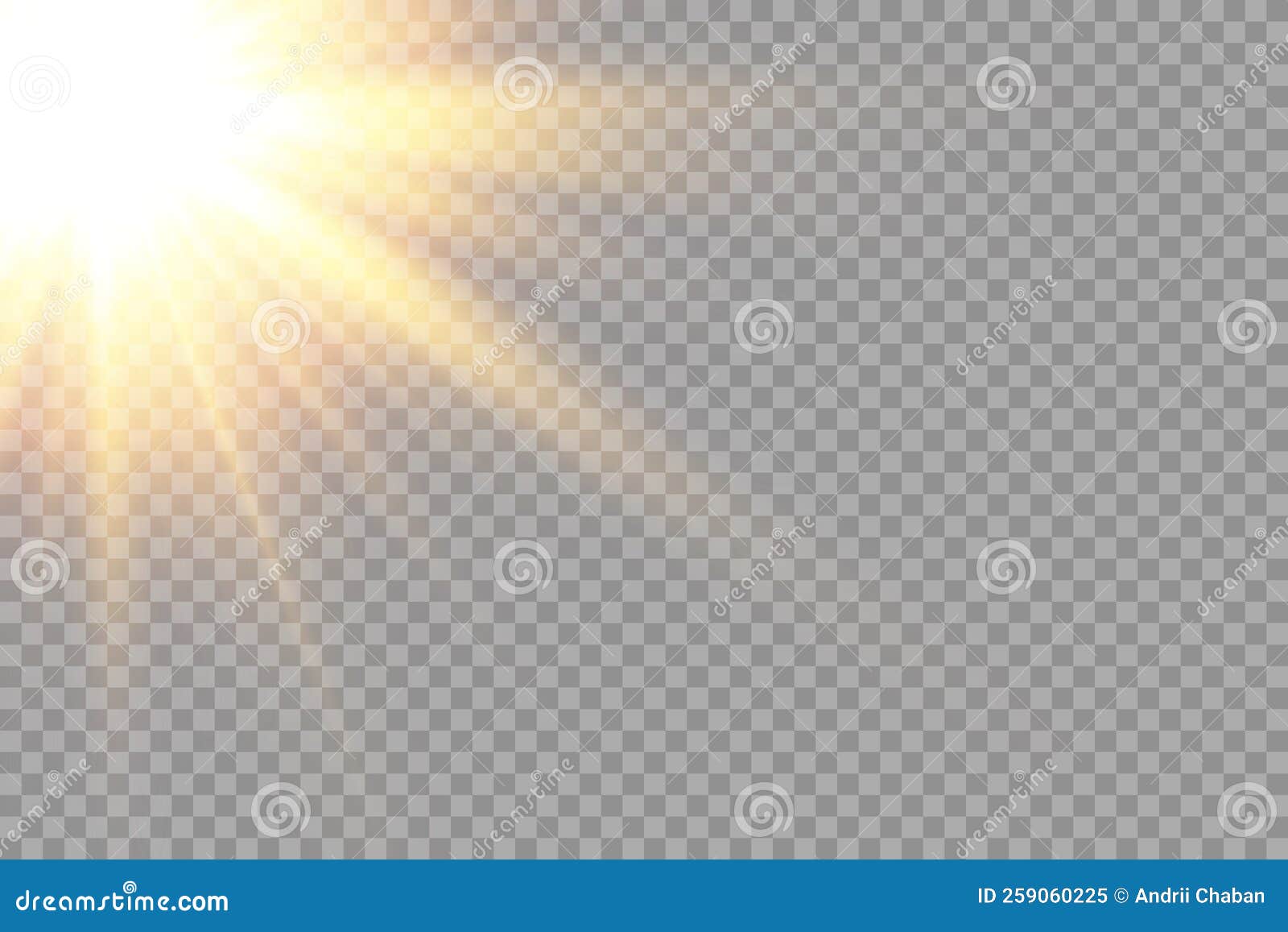 Vector Transparent Golden Sunlight Special Lens Flare Light Effect. Sun ...