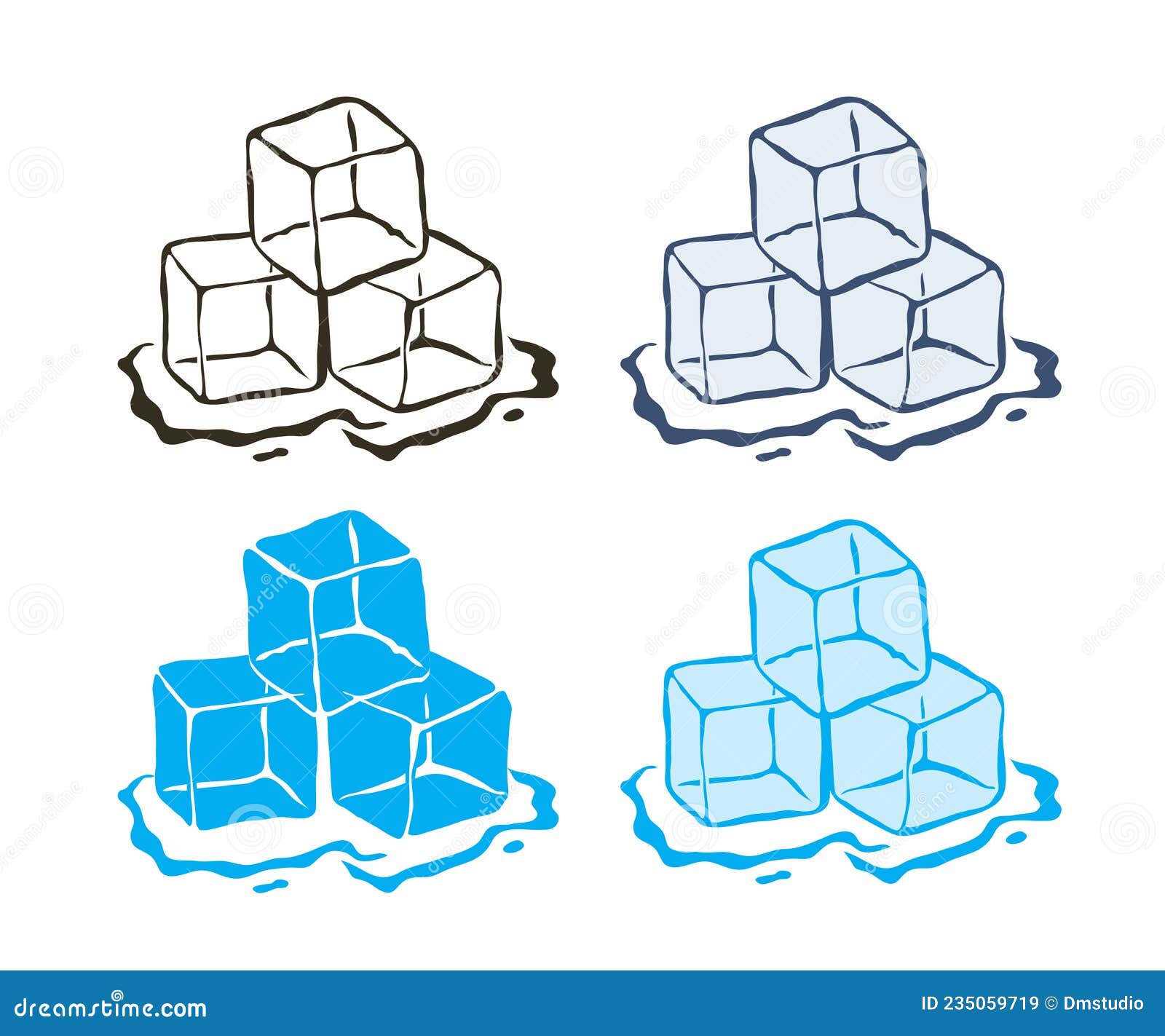 Vector Transparent Ice Cube Chunks Stock Vector - Illustration of ...