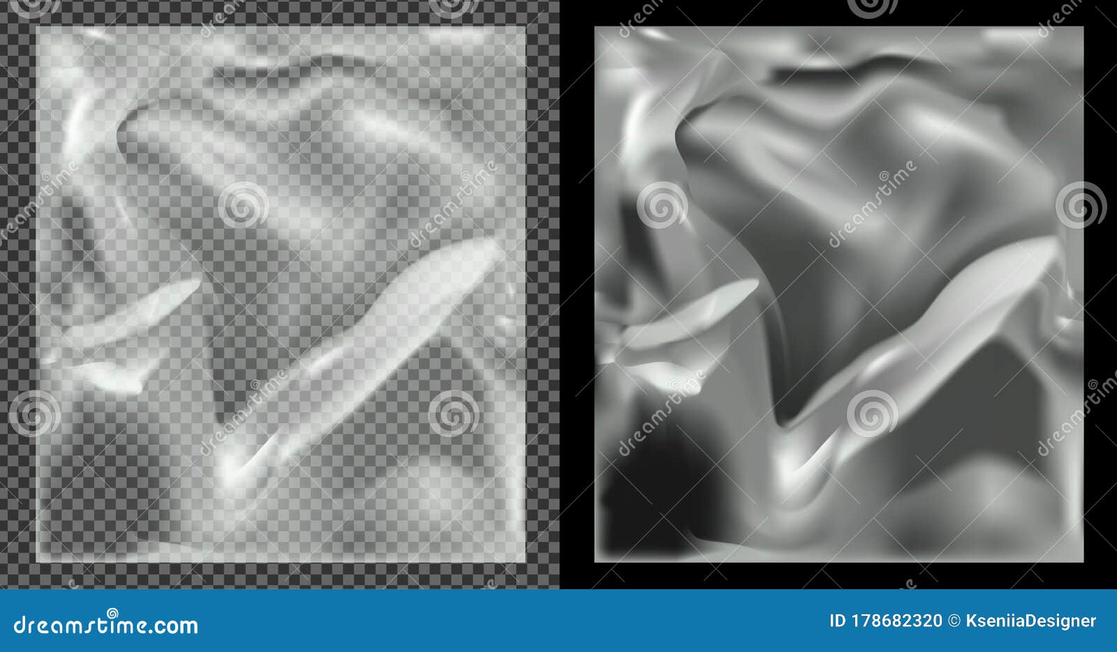 Plastic Wrapper Texture Overlay, Stretch Wrap, Cartoon Vector ...