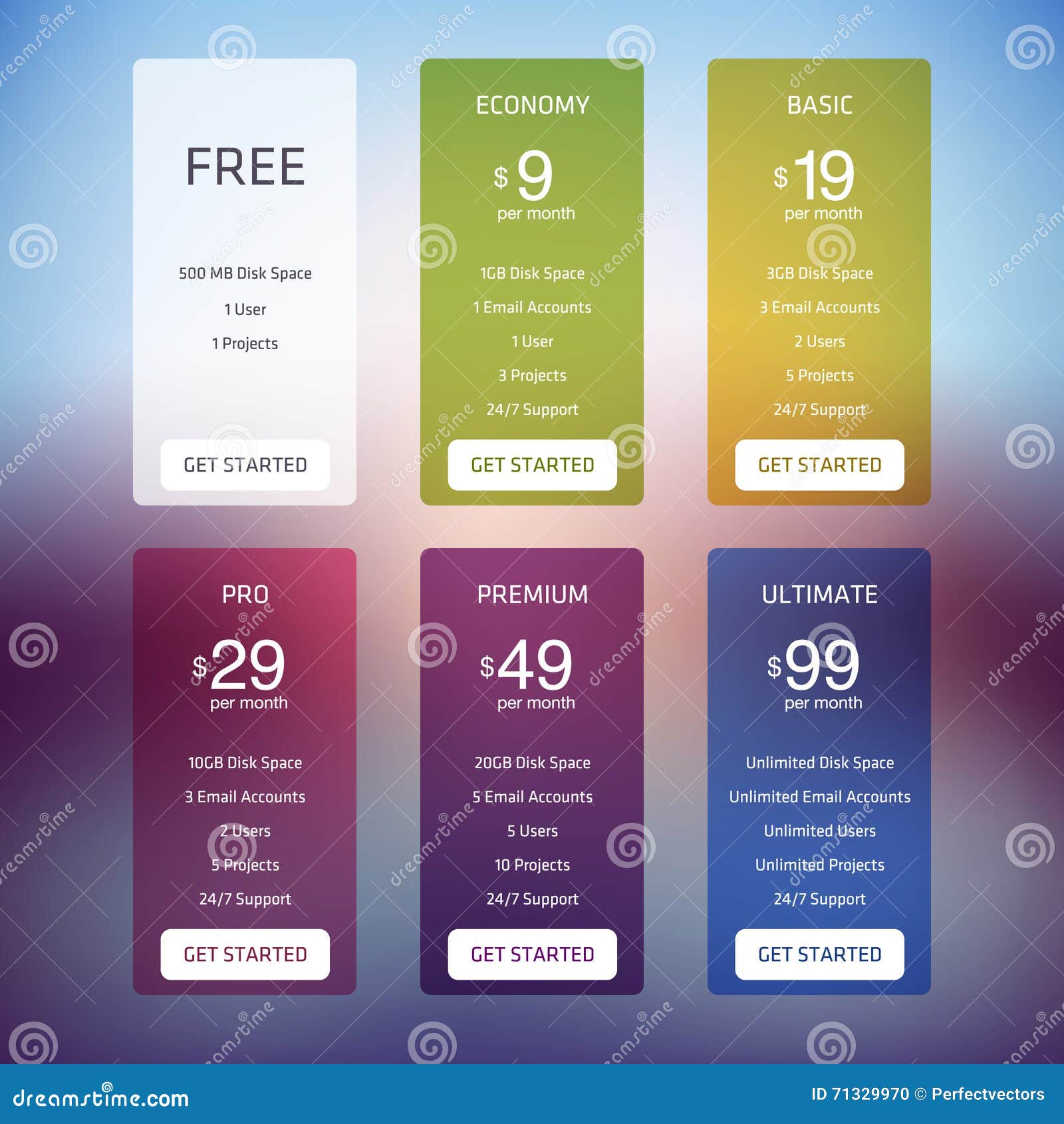 Vector Transparent Pricing Tables Stock Vector - Illustration of ...