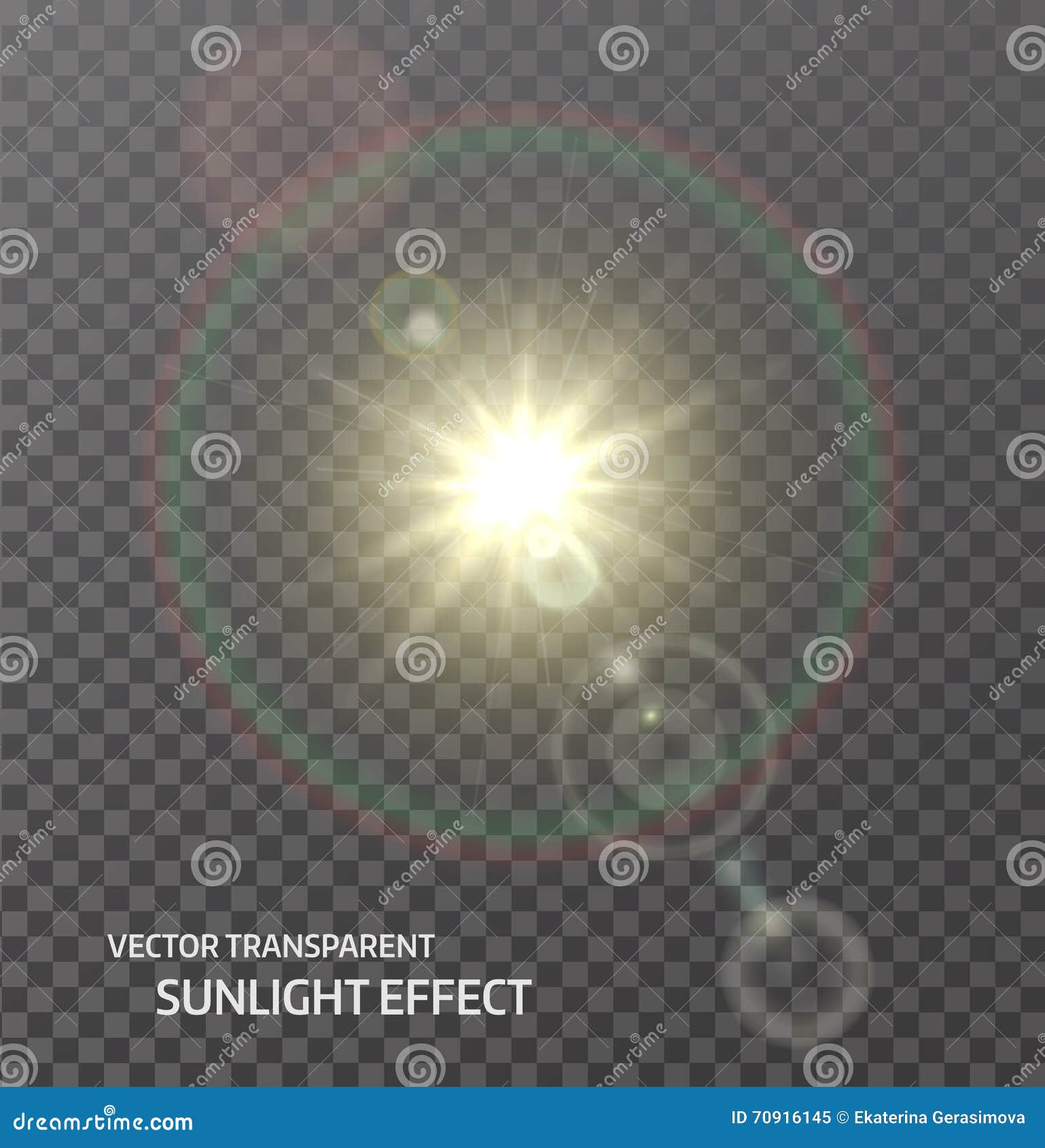 Vector Transparent Sun, Sunlight with Rays. Glow Light Effect Stock ...