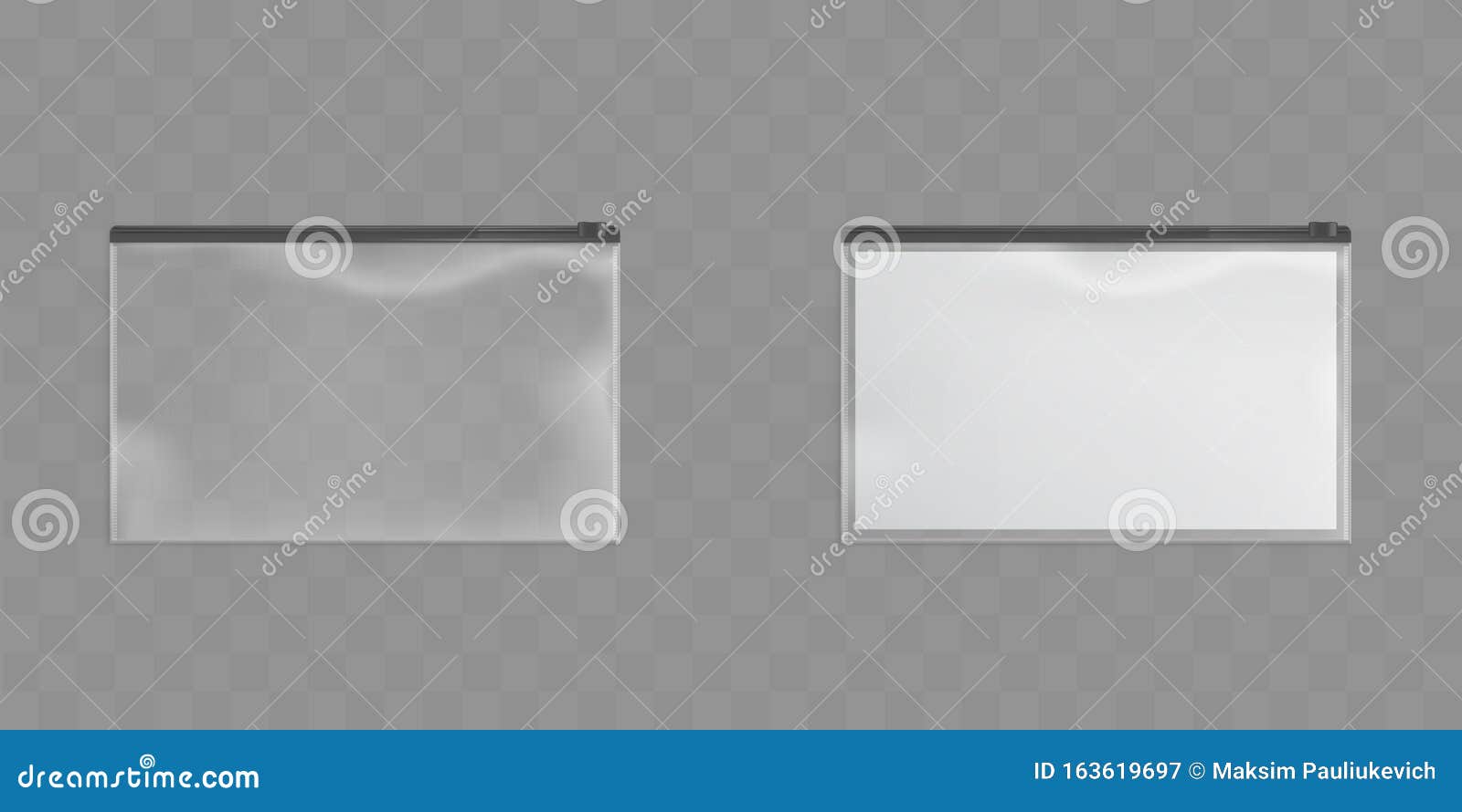 Vector Transparent Zipper Bags with Black Ziplock Stock Vector ...