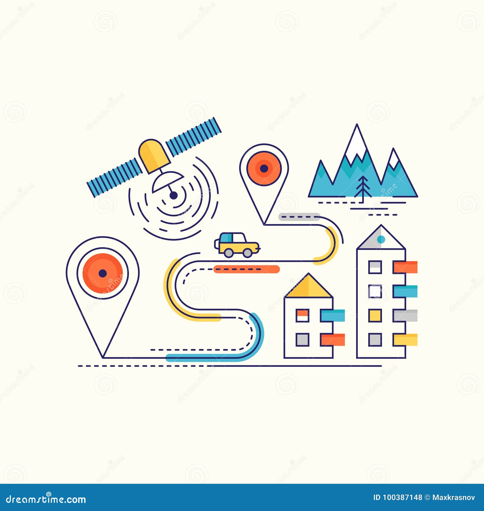 Vector Travel Concept. GPS Navigation Infographic Stock Vector ...