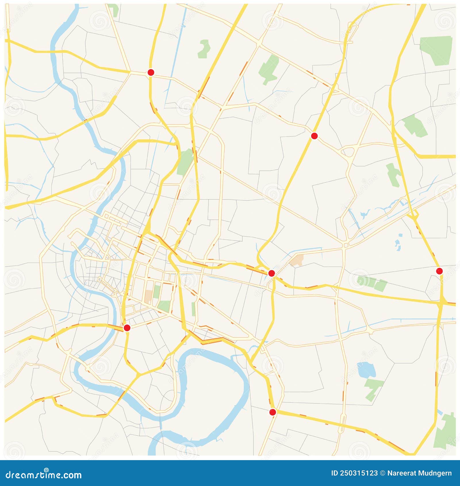 Vector-travel-map stock vector. Illustration of district - 250315123