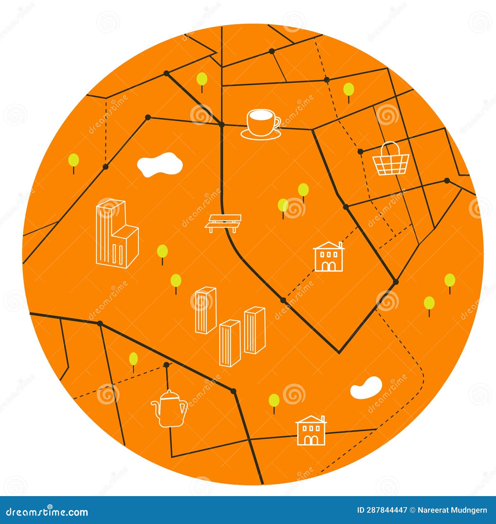 Vector-travel-map stock vector. Illustration of transportation - 287844447