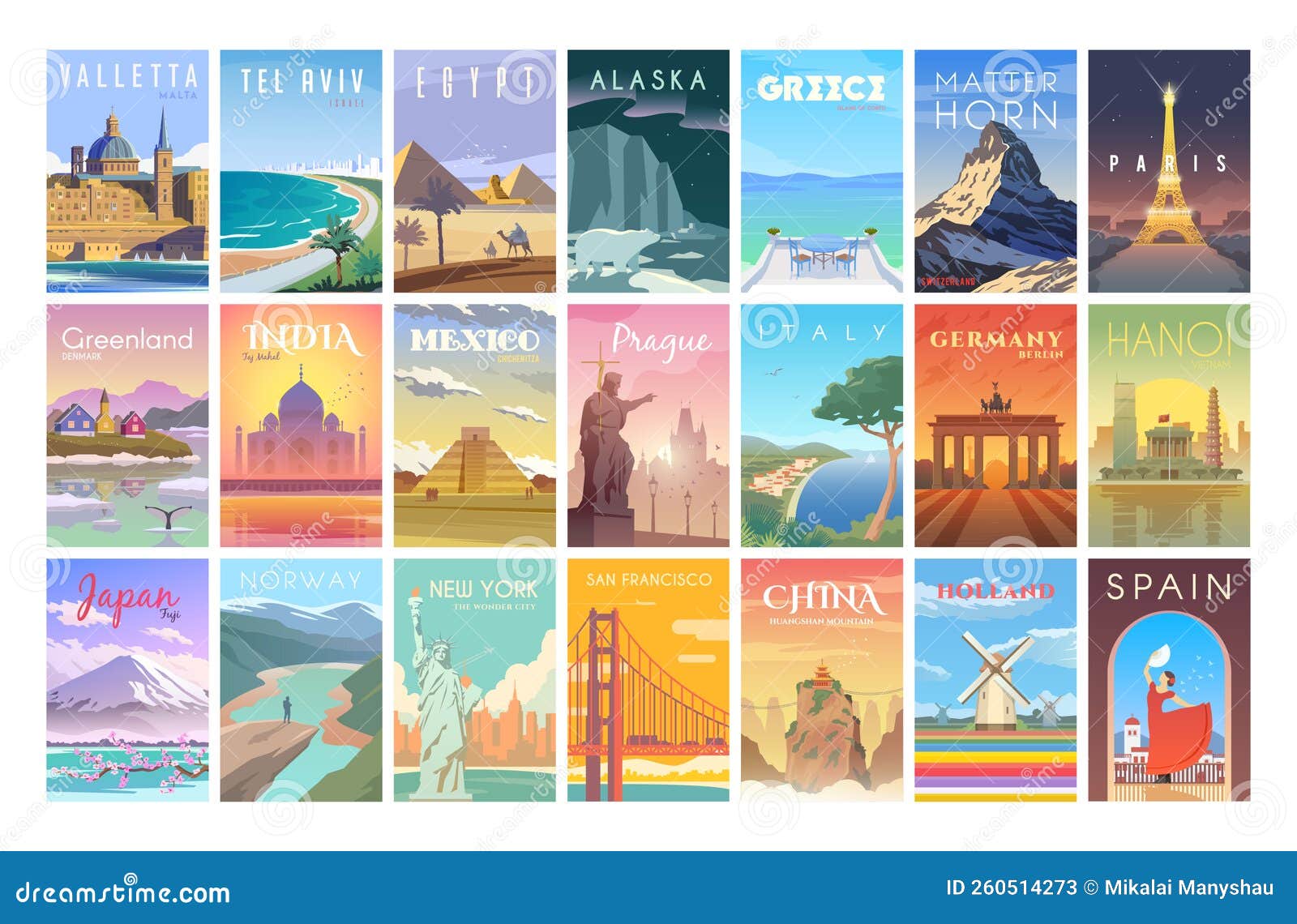 Vector travel posters set. stock vector. Illustration of travelling ... Vector travel posters set. stock vector. Illustration of travelling ...