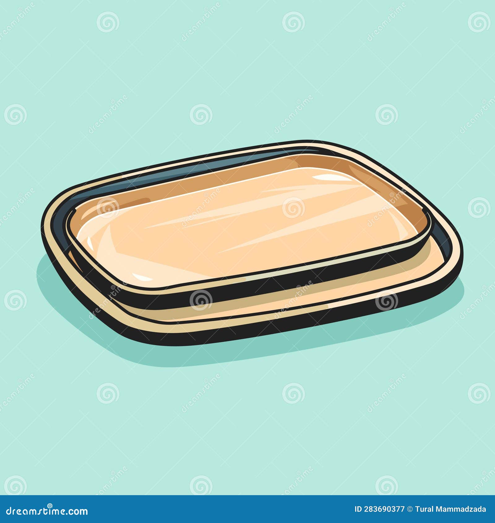 Vector of a Tray of Food on a Blue Background Stock Vector ...