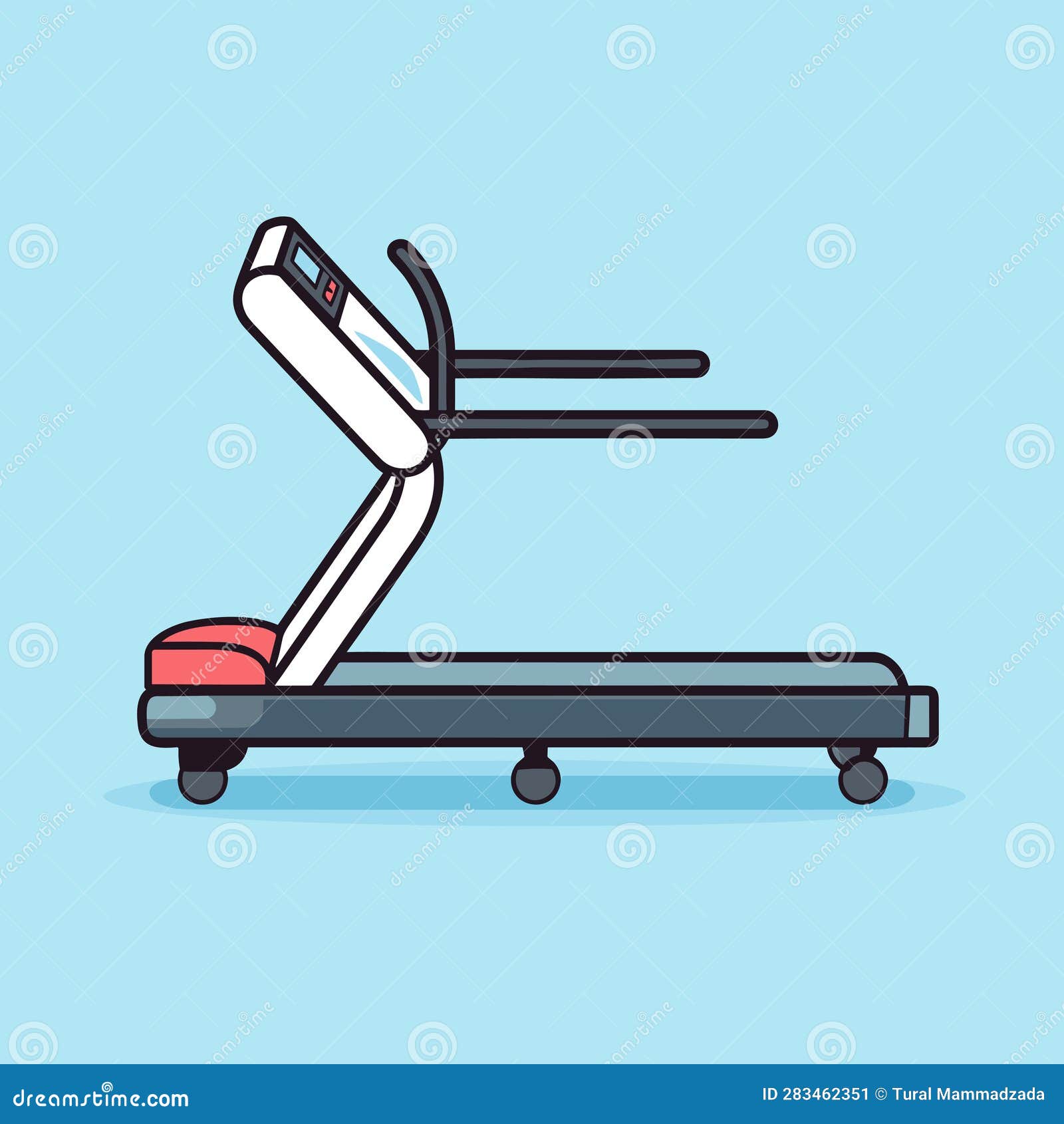 Vector of a Treadmill Icon on a Blue Background Stock Vector ...