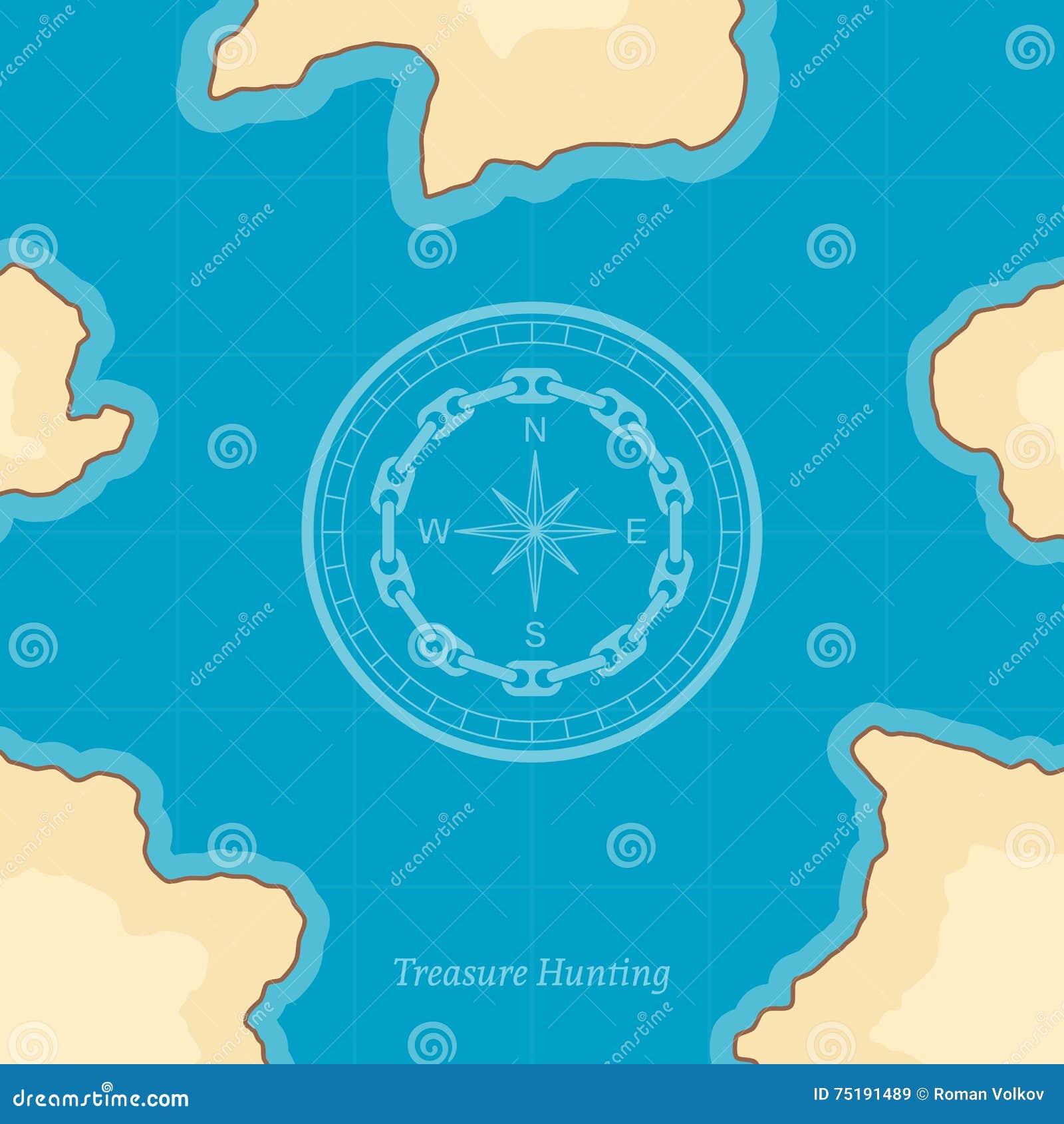 Vector Treasure Map Background Stock Vector - Illustration of card ...