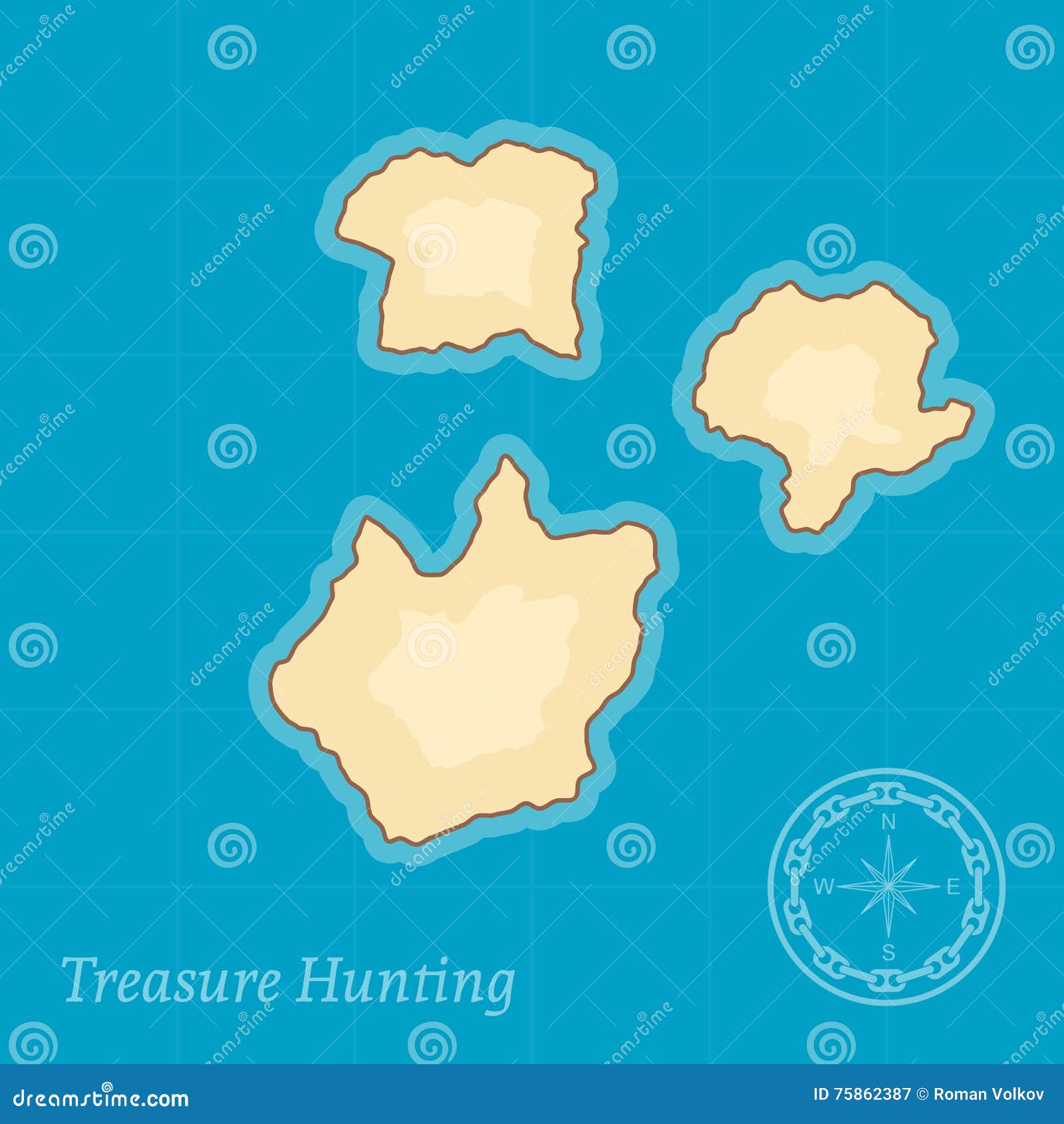 Vector Treasure Map Background Stock Vector - Illustration of modern ...