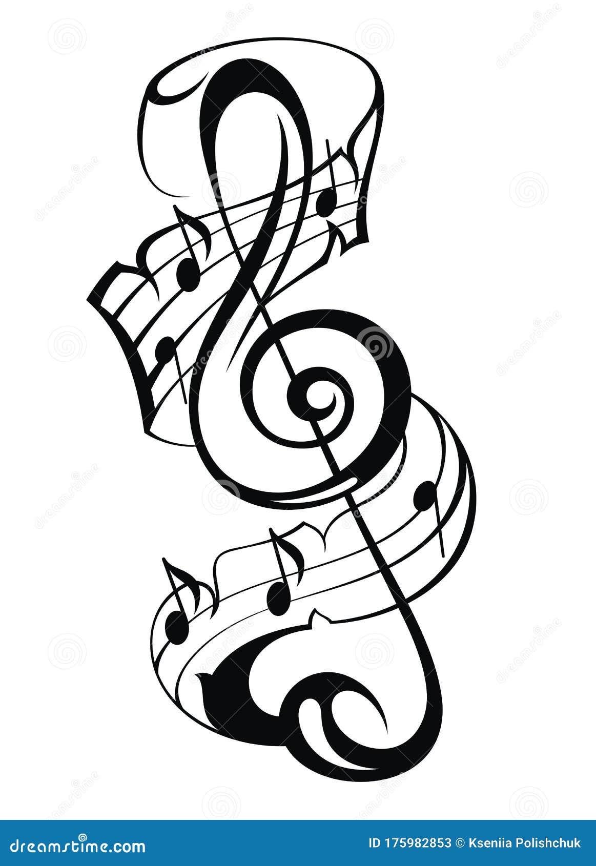 G Clef And F Clef Music Note Black Design Isolatede On White. Icon ...